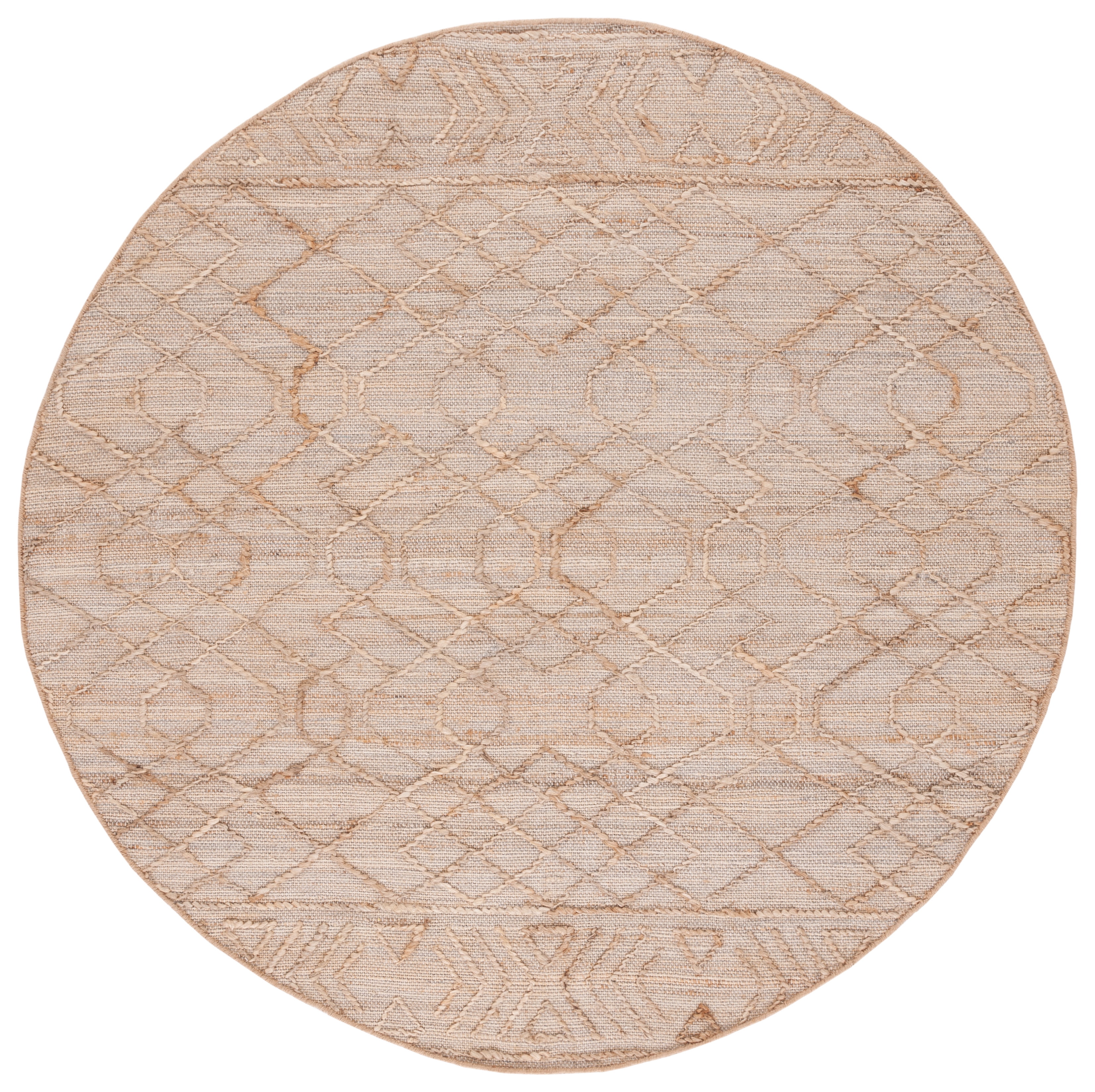 SAFAVIEH Natural Fiber Layton Geometric Area Rug, Natural/Beige, 6' x 6 ...
