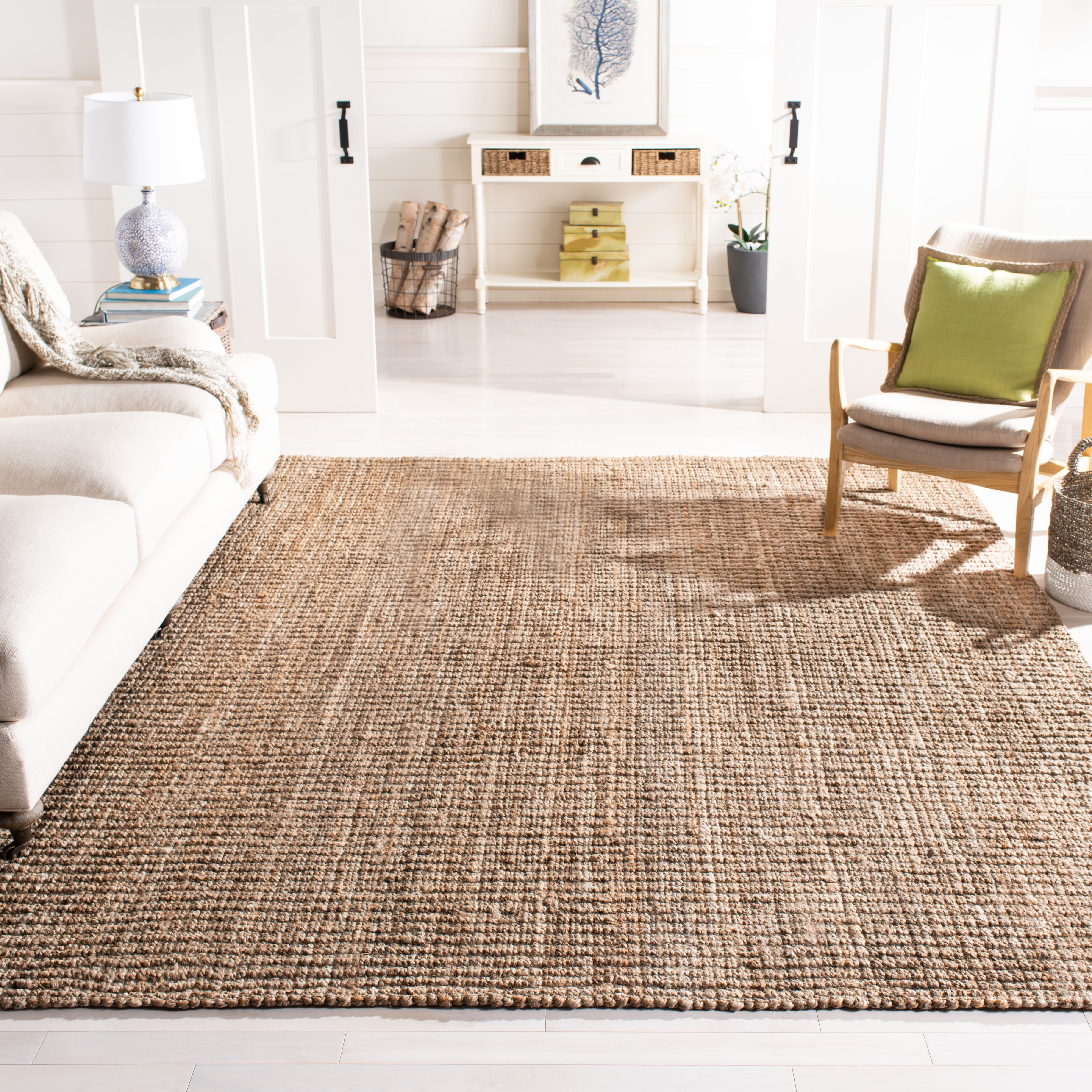 Safavieh Natural Fiber Levi Solid Area Rug, Natural/Gray, 9' x 12 ...