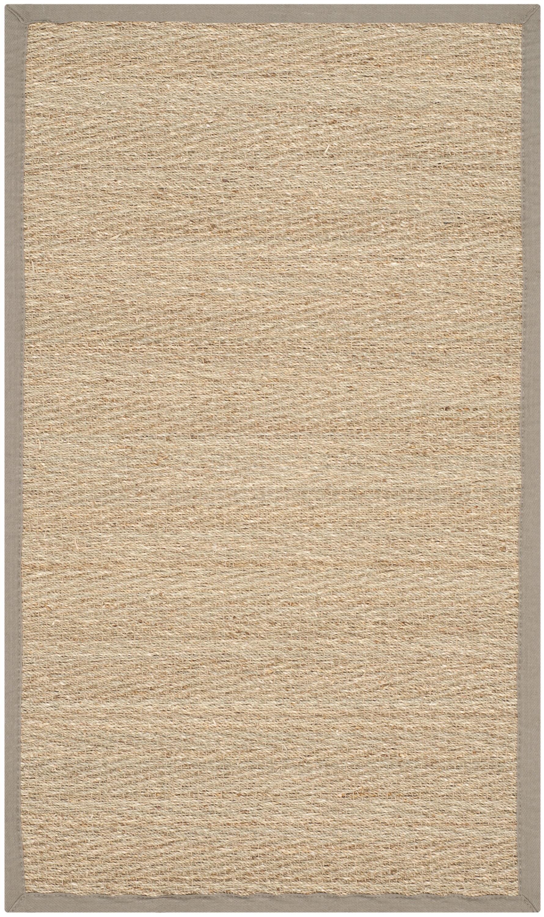 SAFAVIEH Natural Fiber Maisy Border Seagrass Area Rug, Natural/Grey, 3 ...