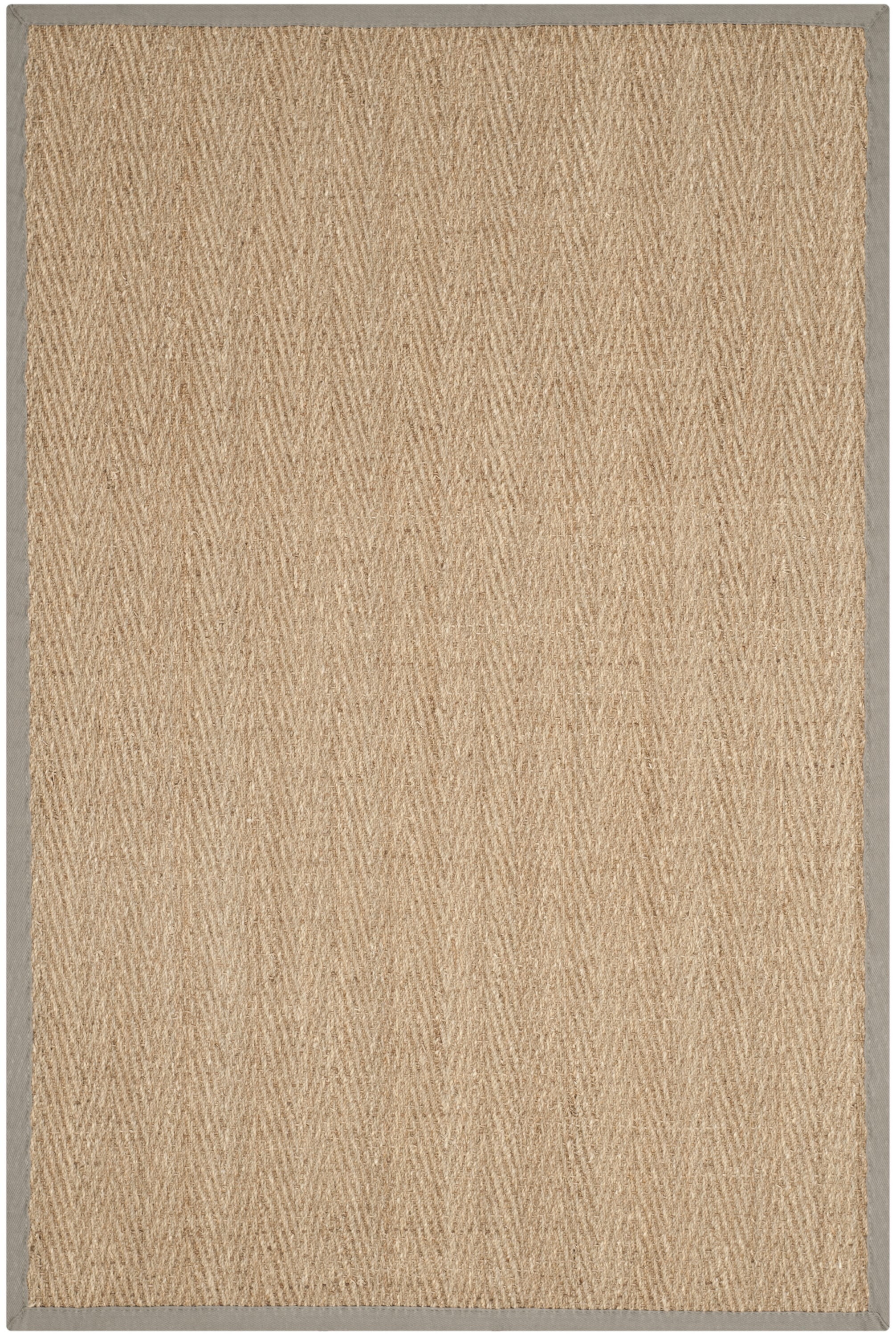 SAFAVIEH Natural Fiber Maisy Border Seagrass Area Rug, Natural/Grey, 4 ...
