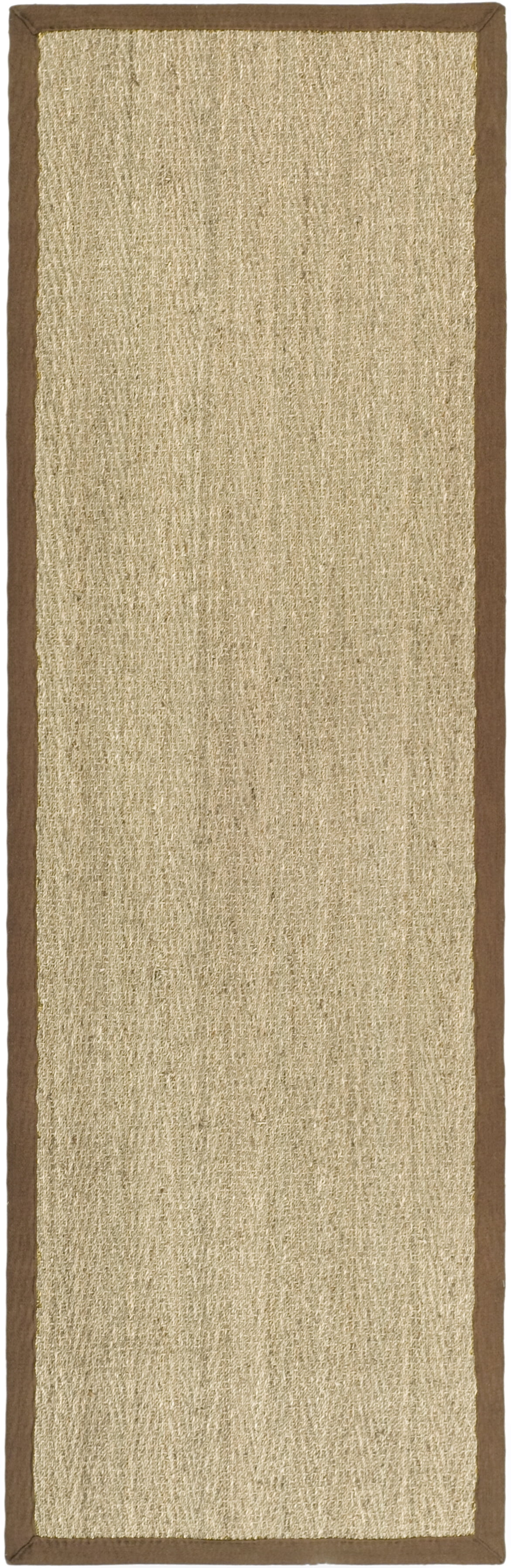 SAFAVIEH Natural Fiber Maisy Border Seagrass Runner Rug, Natural/Brown ...