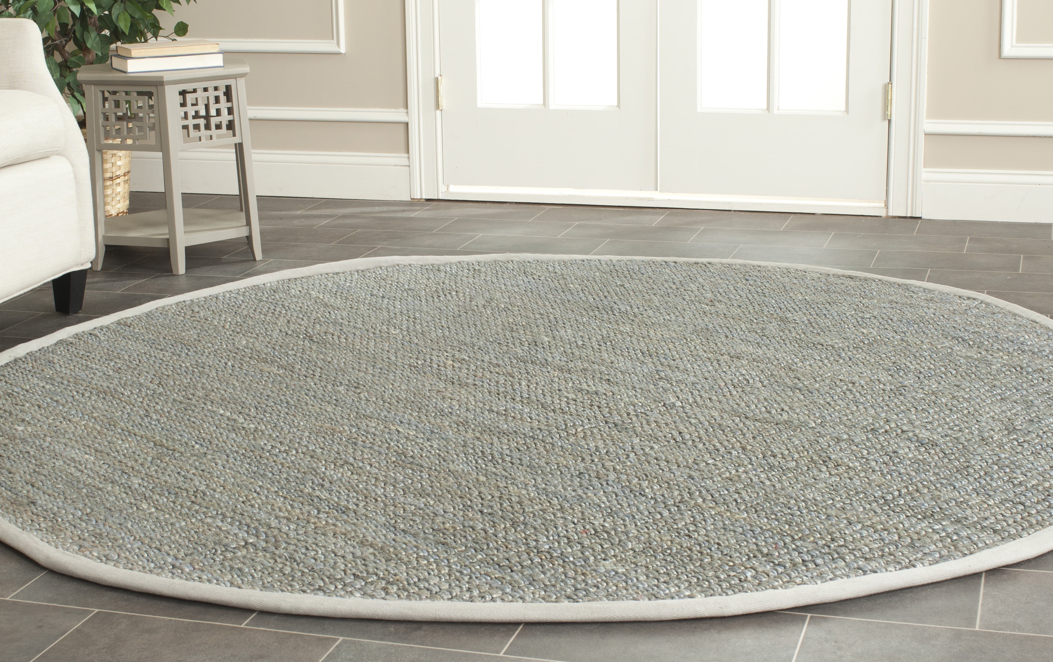 SAFAVIEH Natural Fiber Milica Braided Jute Area Rug, Grey, 9' x 9 ...