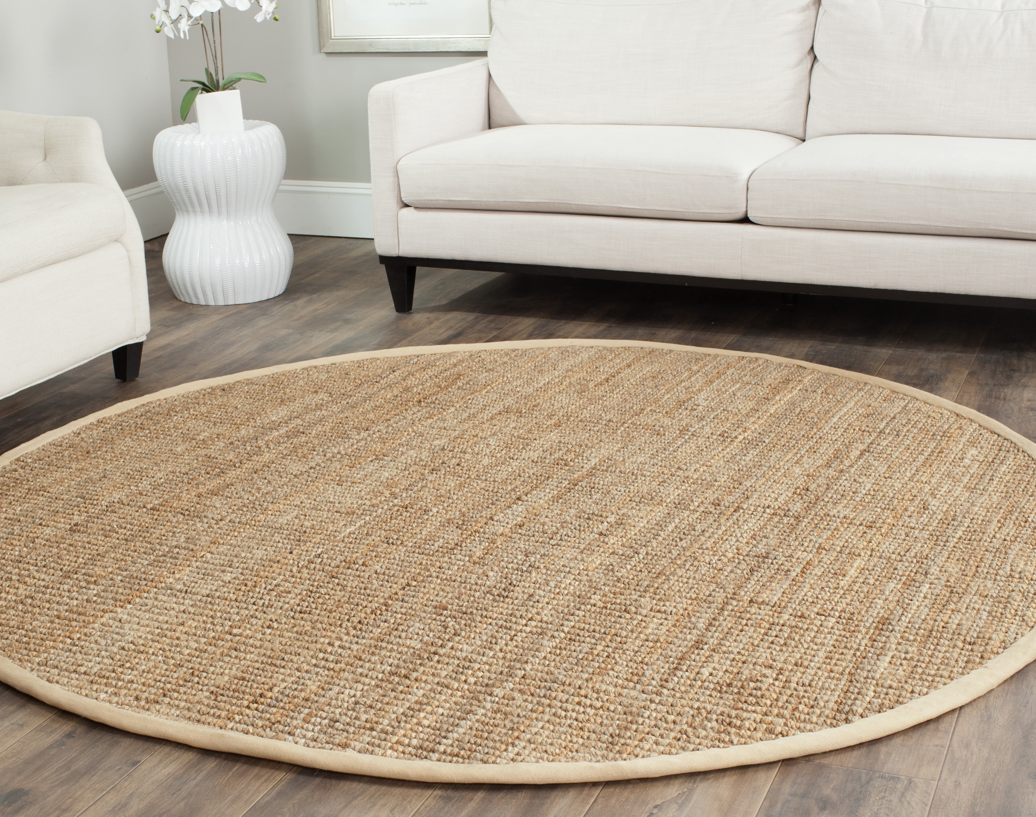 SAFAVIEH Natural Fiber Milica Braided Jute Area Rug, Natural, 7' x 7 ...