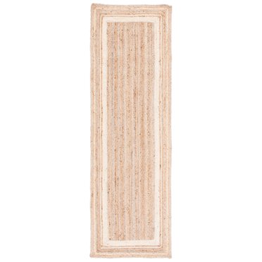 SAFAVIEH Natural Fiber Aletha Solid Jute Area Rug, Ivory/Light Brown, 5 ...