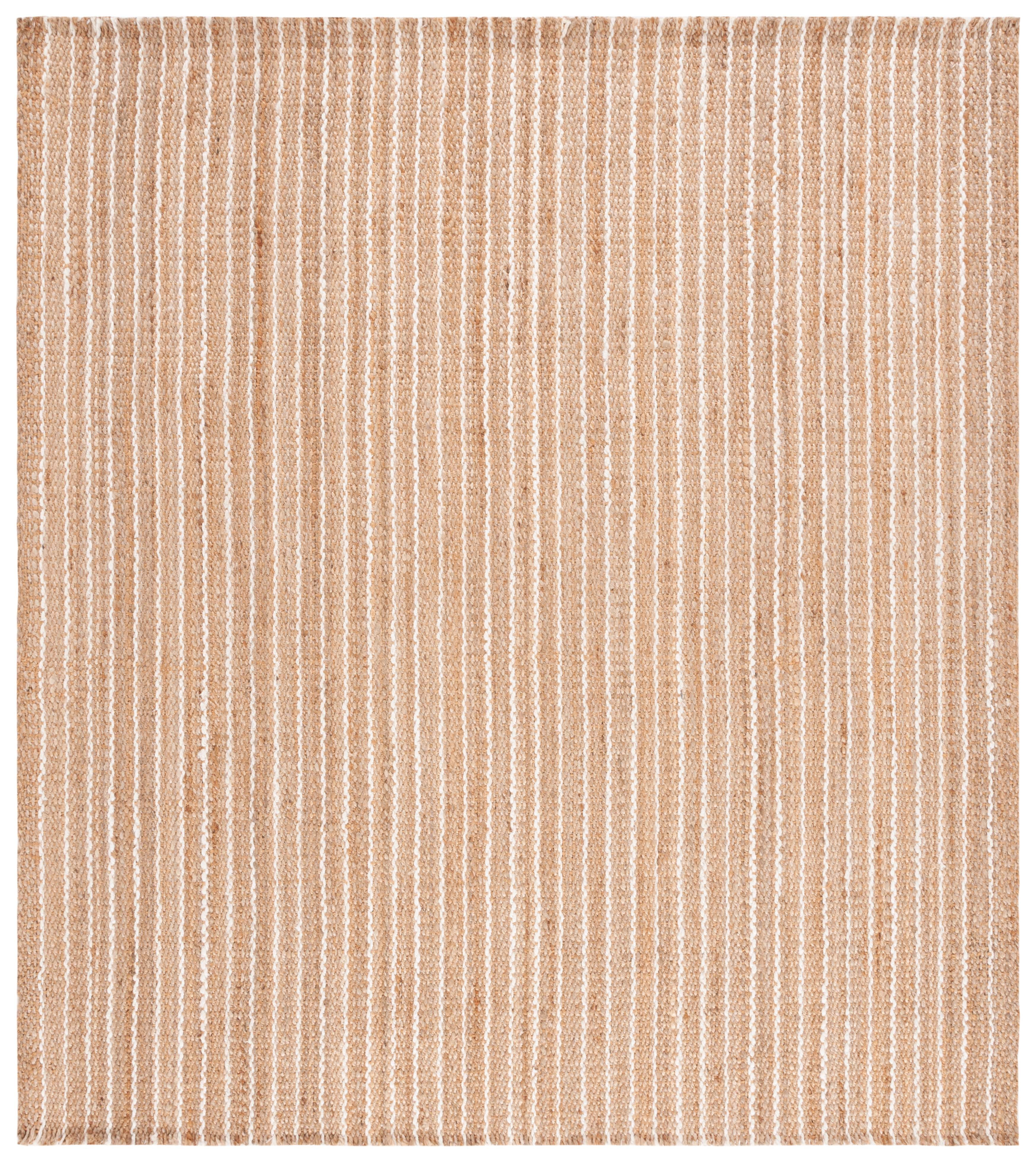 SAFAVIEH Natural Fiber Wilmer Striped Area Rug, Natural/Ivory, 7' x 7 ...