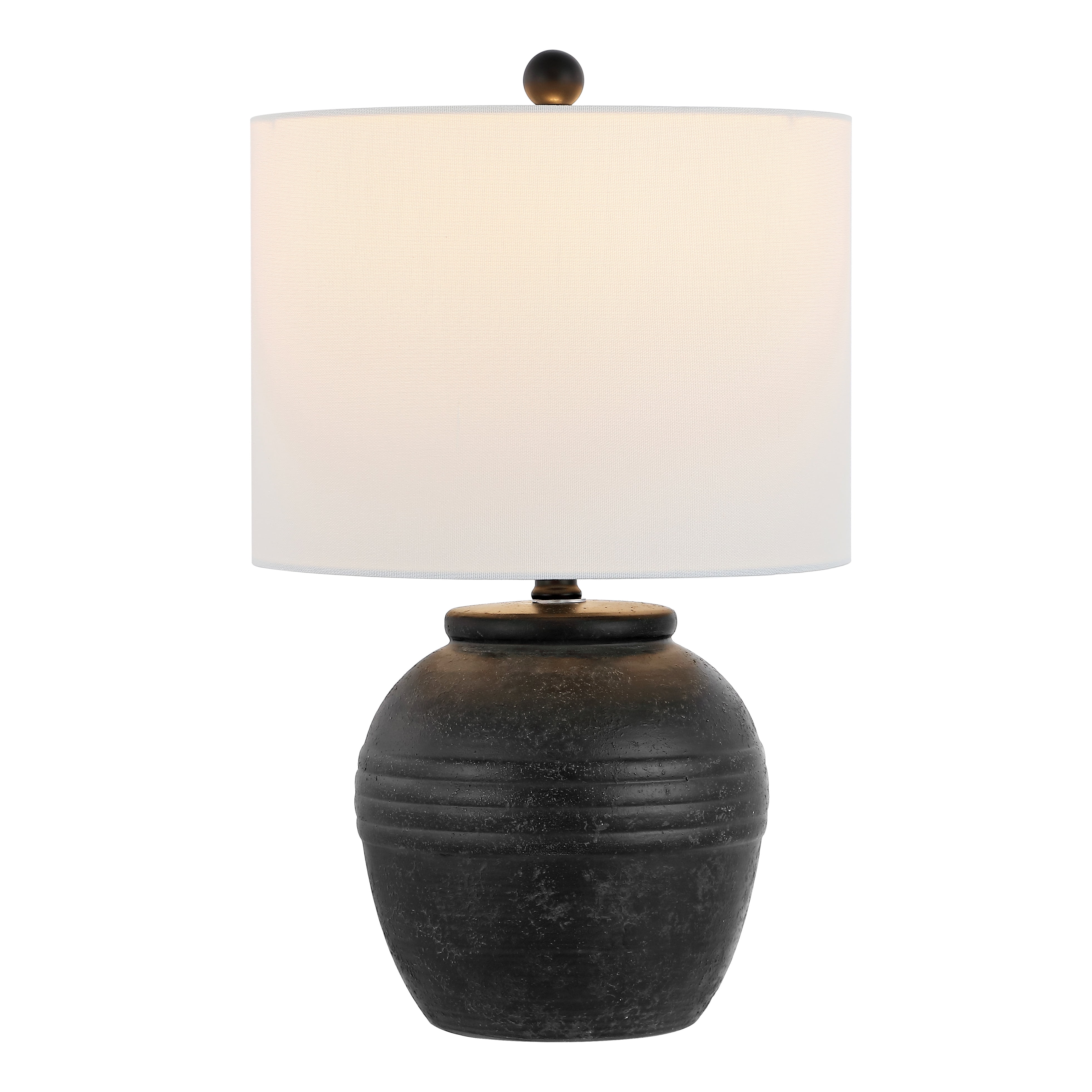 SAFAVIEH Naturi 20 in. Modern Black Ceramic Table Lamp with White ...