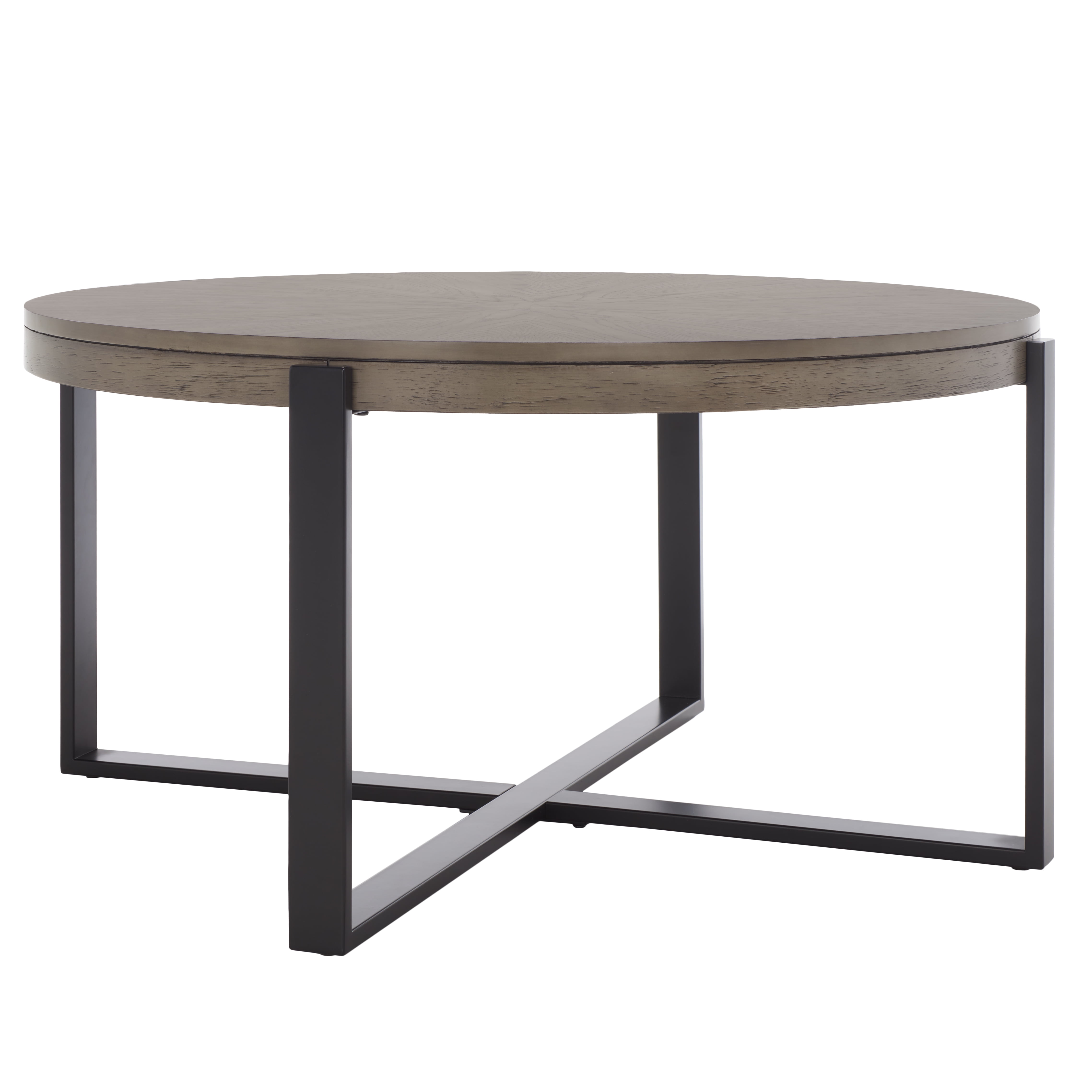 SAFAVIEH Navya Round Coffee Table, Light Grey Top/Black Legs - Walmart.com