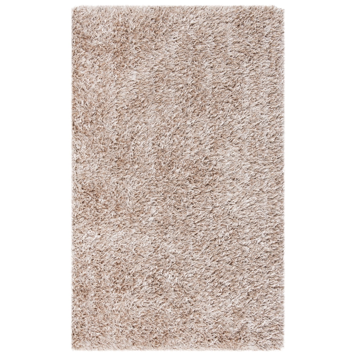 SAFAVIEH New Orleans Darius Solid Polyester Shag Area Rug, Beige, 2' x ...