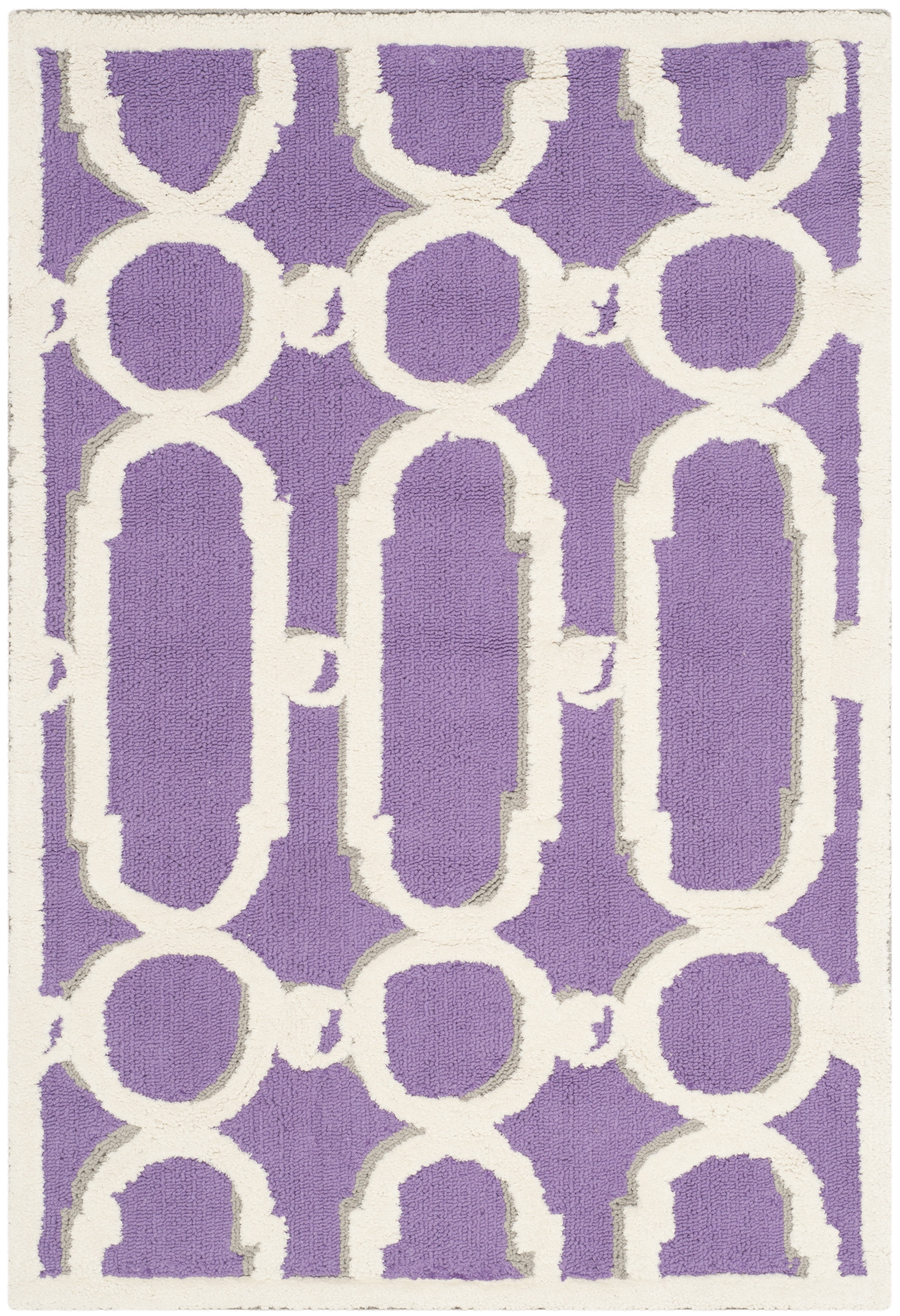 SAFAVIEH Newport Jeanette Geometric Cotton Area Rug, Purple/White, 2' x ...
