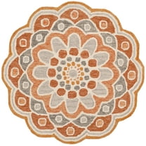 SAFAVIEH Novelty Kiersten Floral Area Rug, Rust/Ivory, 3' x 3' Round ...