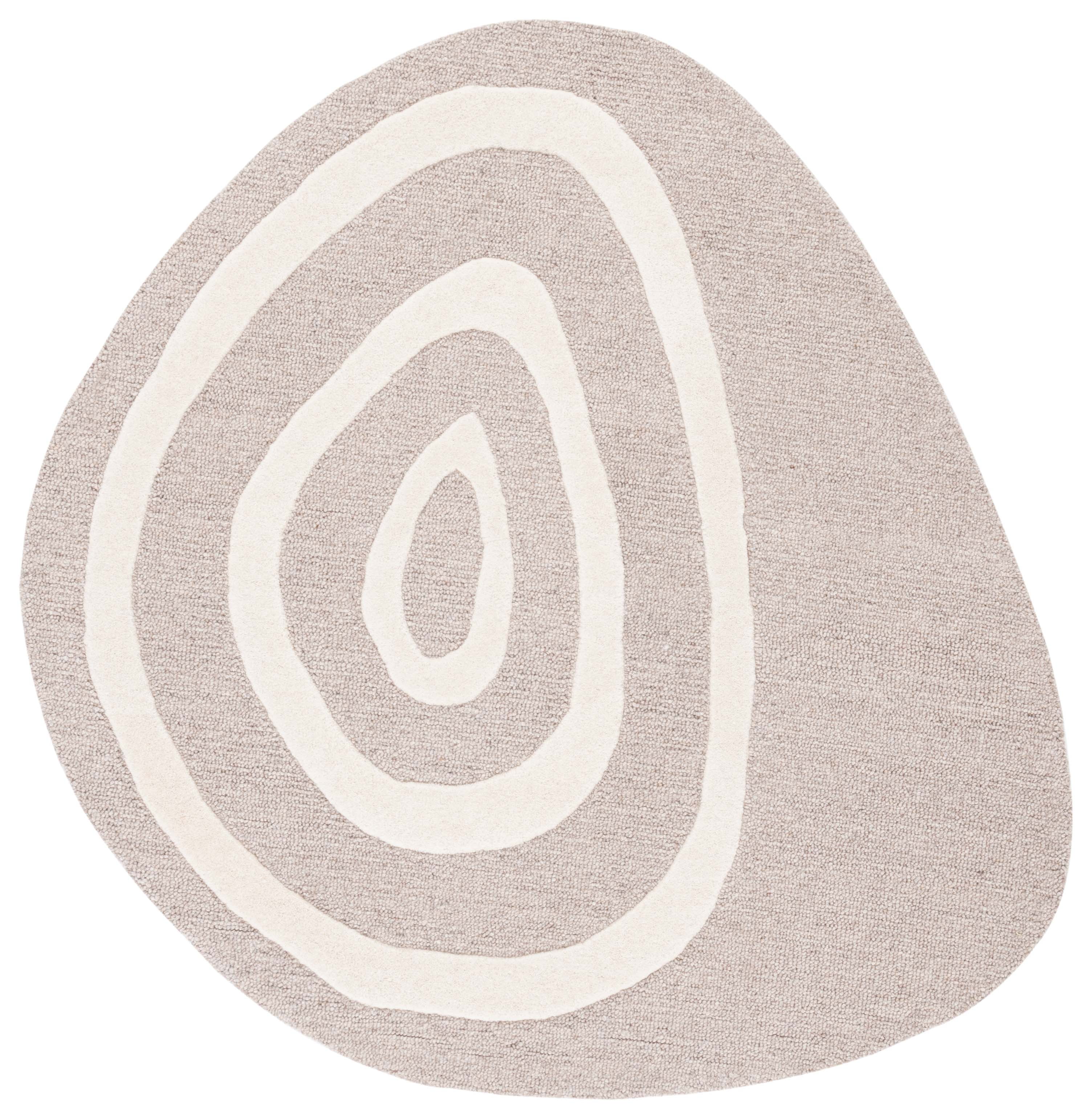 SAFAVIEH Novelty Kayleah Abstract Area Rug, Beige/Ivory, 4' x 4 ...