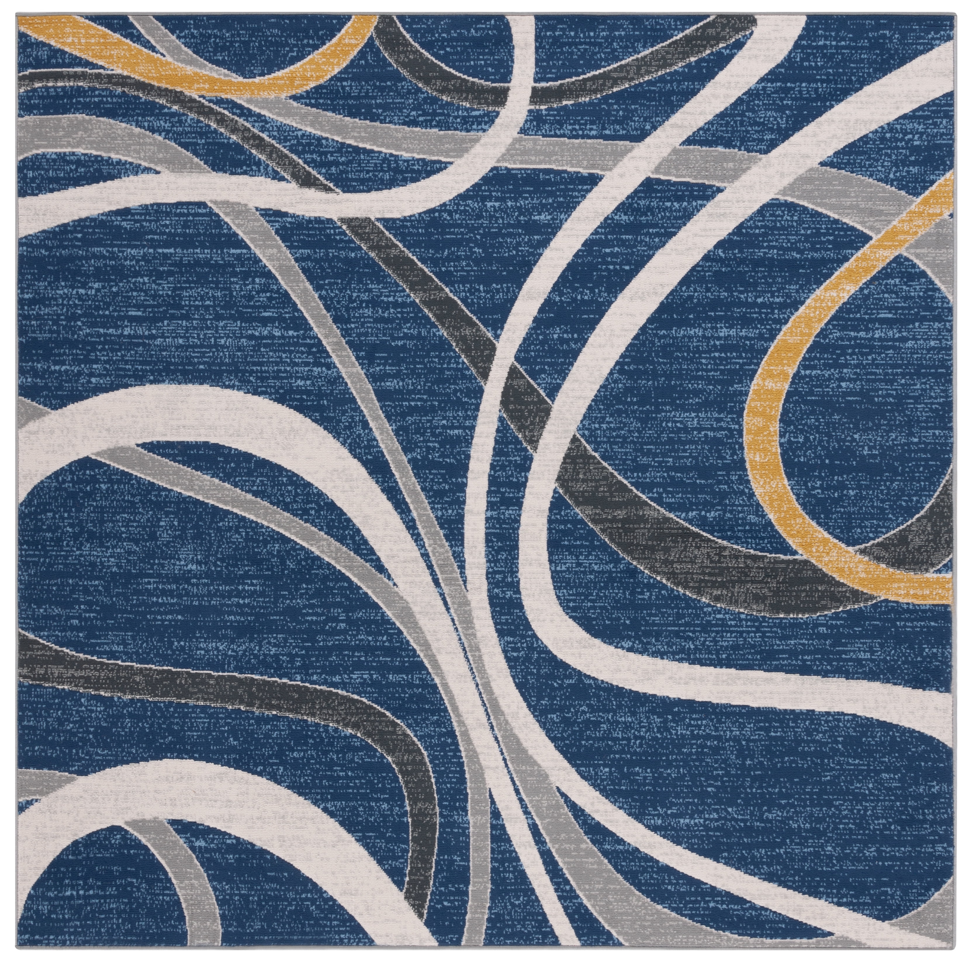 SAFAVIEH Odyssey Dymphna Modern Area Rug, Blue/Gold Ivory, 6'7" x 6'7 ...