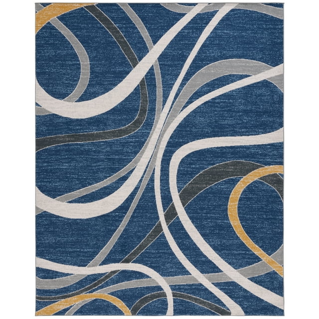 SAFAVIEH Odyssey Dymphna Modern Area Rug, Blue/Gold Ivory, 8' x 10 ...