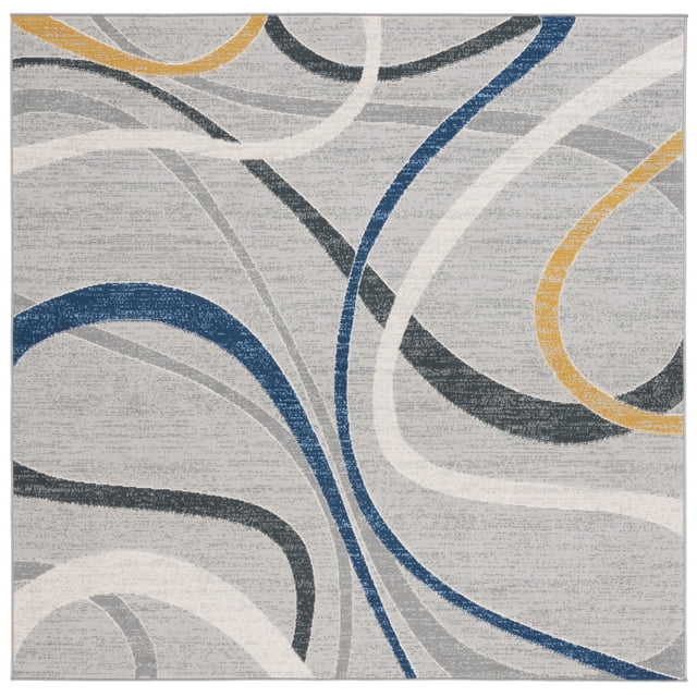 SAFAVIEH Odyssey Dymphna Modern Area Rug, Grey/Blue Gold, 6'7" x 6'7 ...