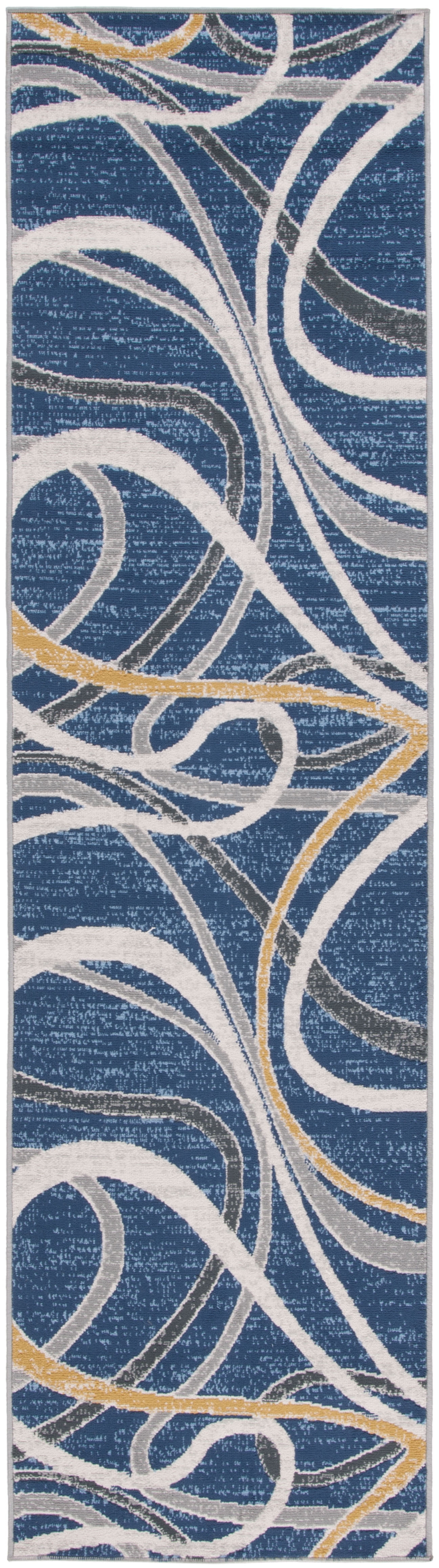 SAFAVIEH Odyssey Dymphna Modern Runner Rug, Blue/Gold Ivory, 2'2" x 8 ...