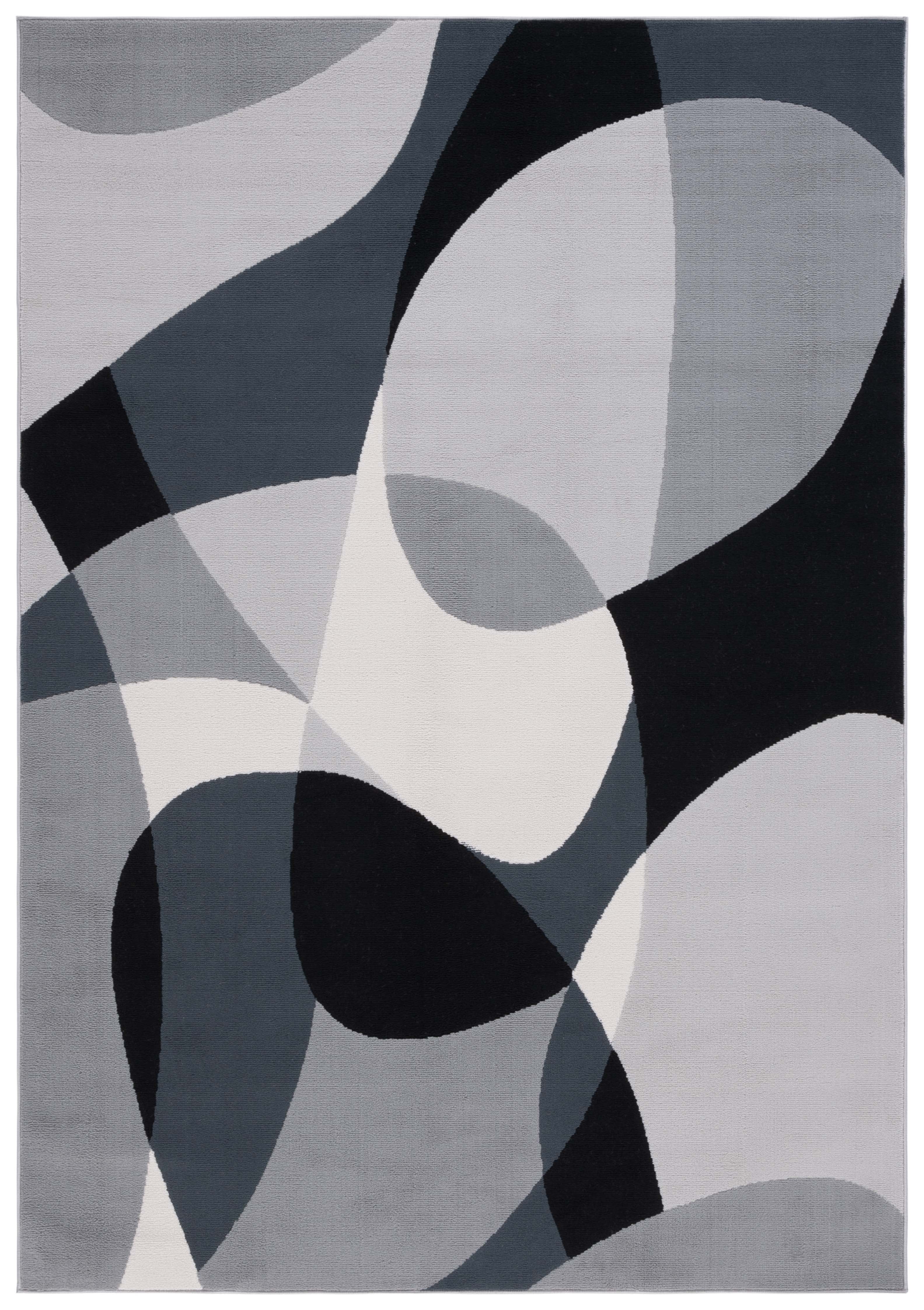 SAFAVIEH Odyssey Earl Modern Area Rug, Grey/Black Ivory, 8' x 10 ...