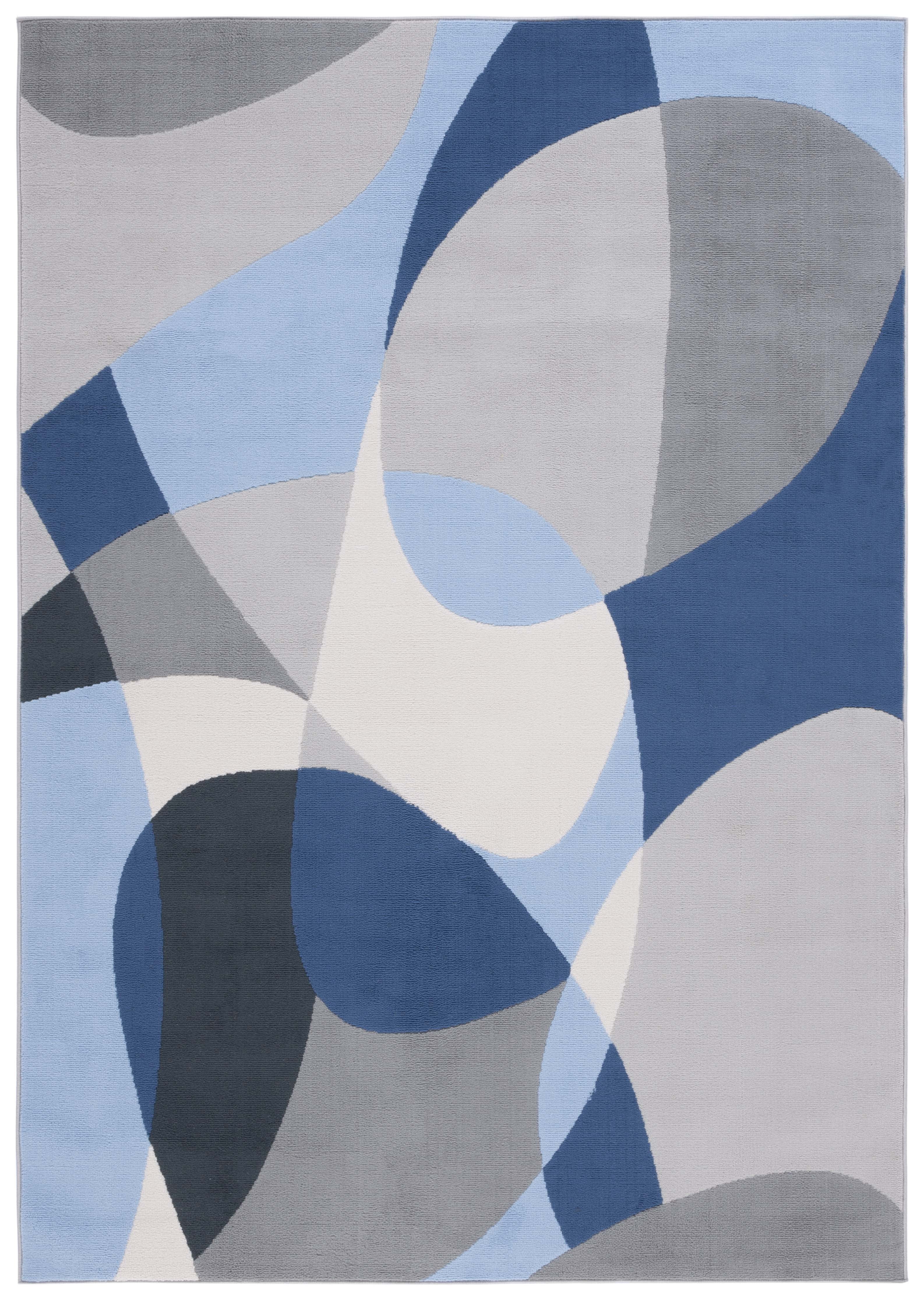 SAFAVIEH Odyssey Earl Modern Area Rug, Grey/Blue Navy, 9' x 12 ...
