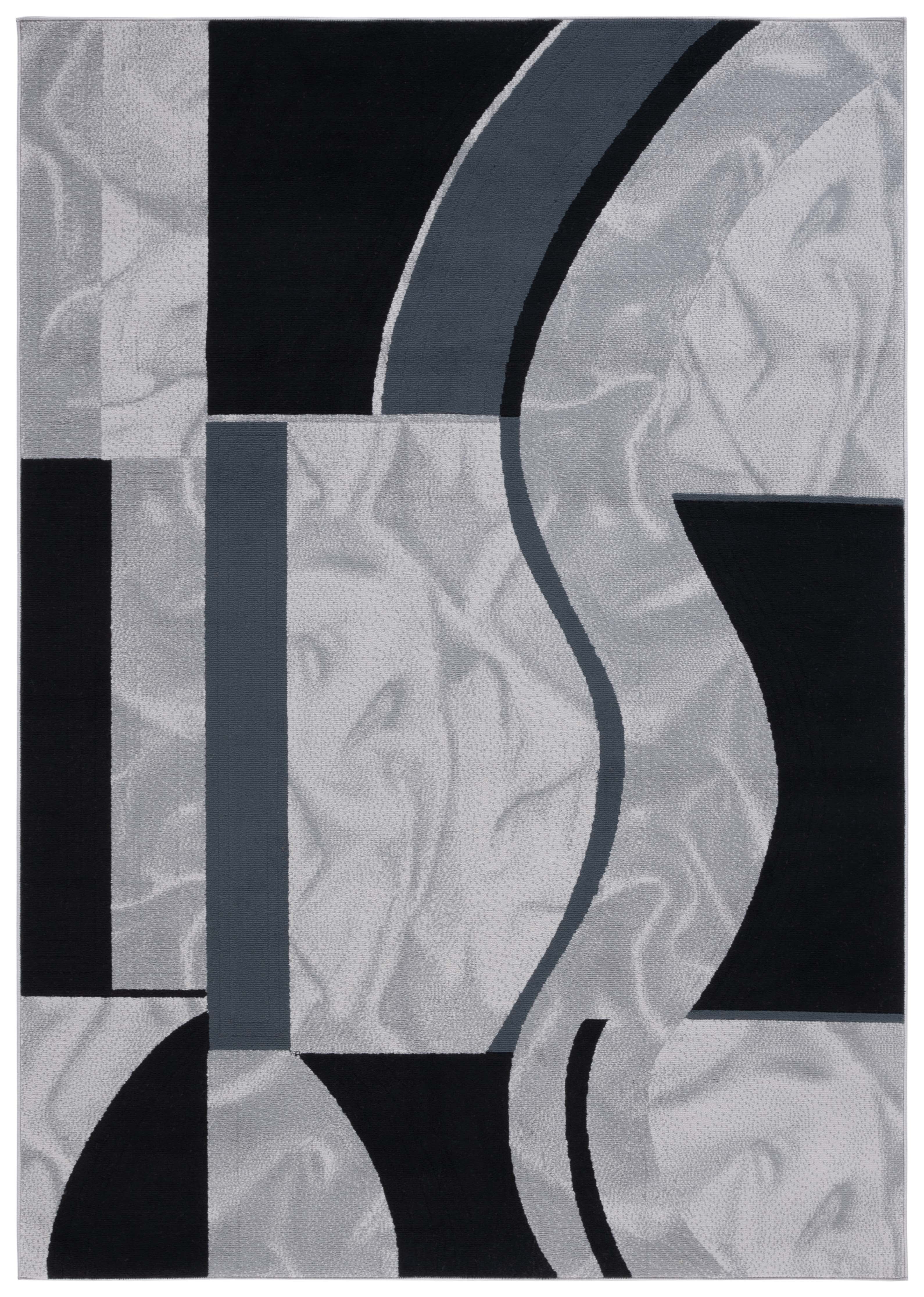 SAFAVIEH Odyssey Earleen Modern Area Rug, Ivory/Grey Black, 8' x 10 ...