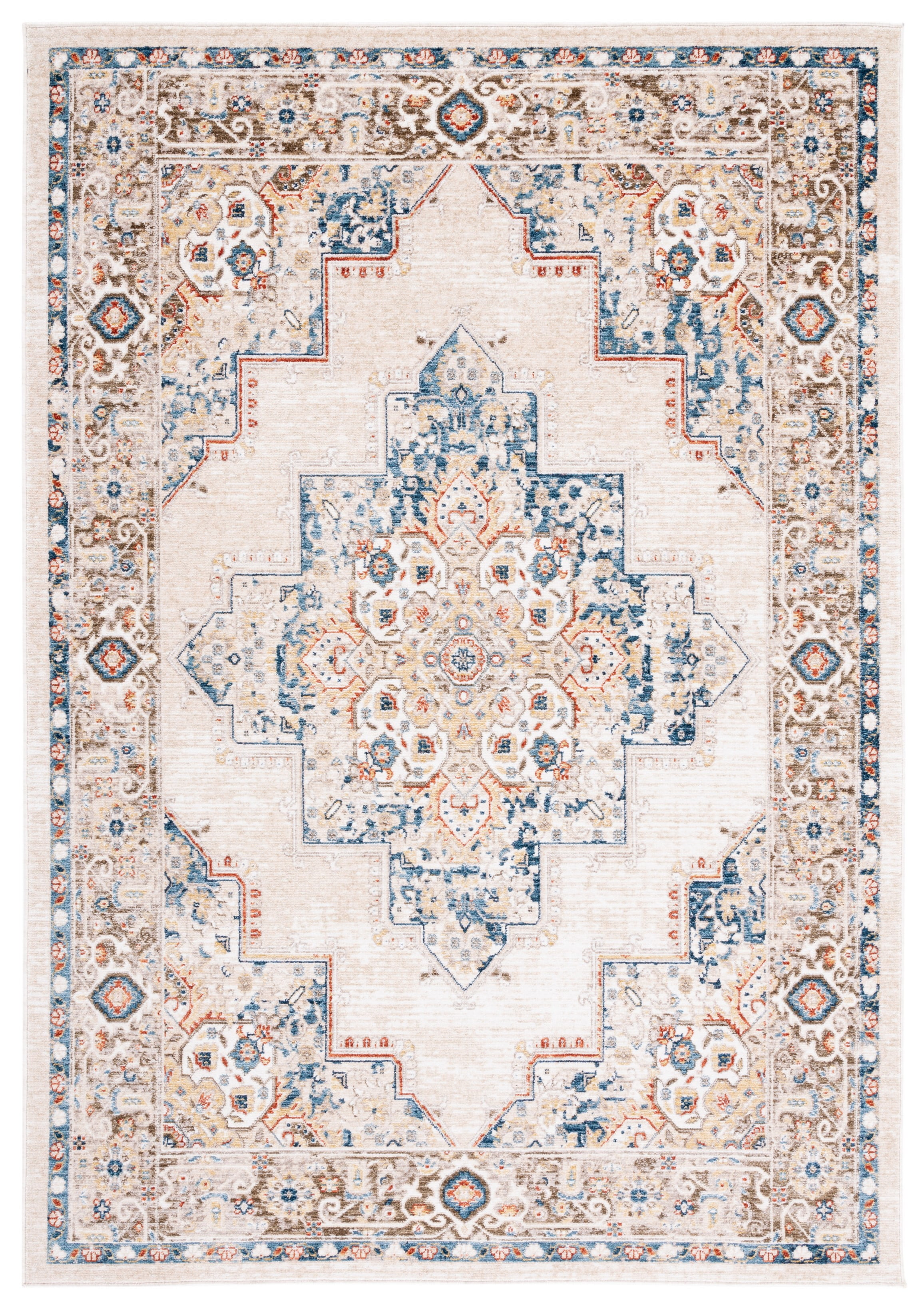 SAFAVIEH Olympia Collection OPA208B Beige / Blue Rug - Walmart.com