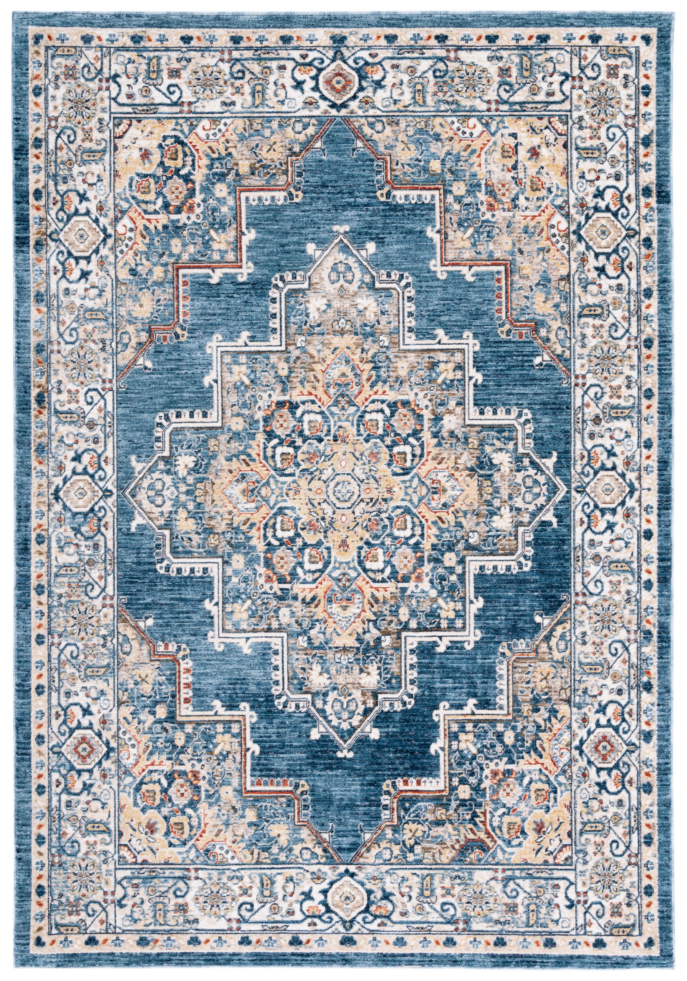 SAFAVIEH Olympia Collection OPA208M Blue / Beige Rug - Walmart.com