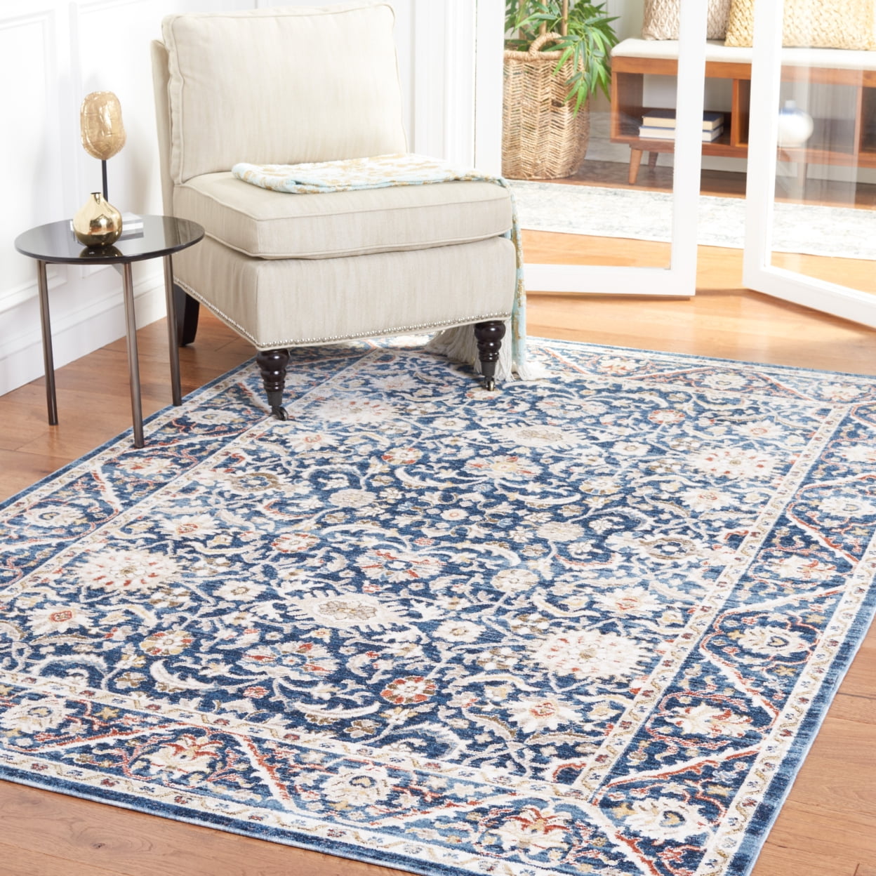 SAFAVIEH Olympia Collection OPA210N Navy / Ivory Rug - Walmart.com