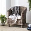 SAFAVIEH Cristen Rattan Parson Chair w/ Cushion, Natural White ...