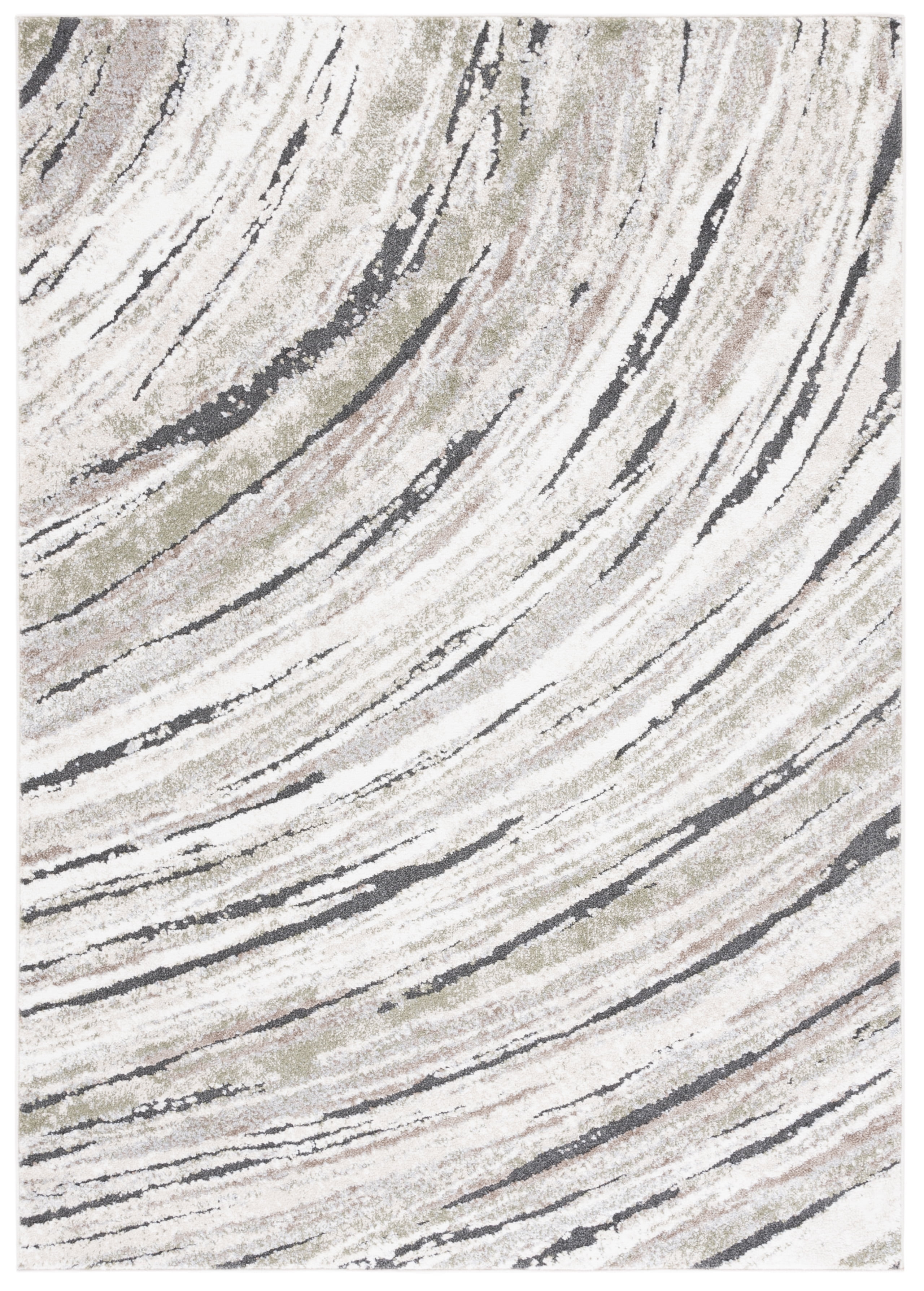 SAFAVIEH Opal Braylon Abstract Area Rug, Green/Grey Ivory, 5'3" x 7'6 ...