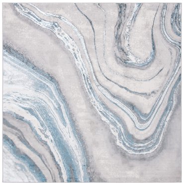 SAFAVIEH Hollywood Dalton Abstract Area Rug, Grey/Blue, 6'7" x 6'7 ...