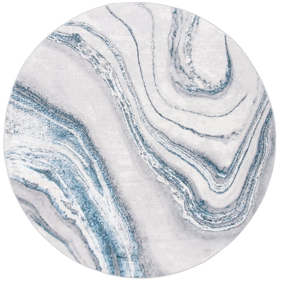SAFAVIEH Orchard Edwin Modern Blue/Grey Area Rug, 8' x 8' Round ...