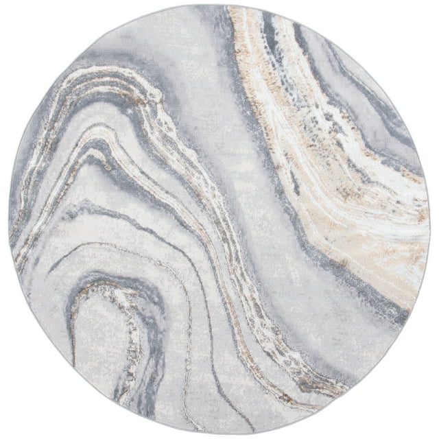SAFAVIEH Orchard Edwin Modern Area Rug, Grey/Gold, 6'7" x 6'7" Round ...