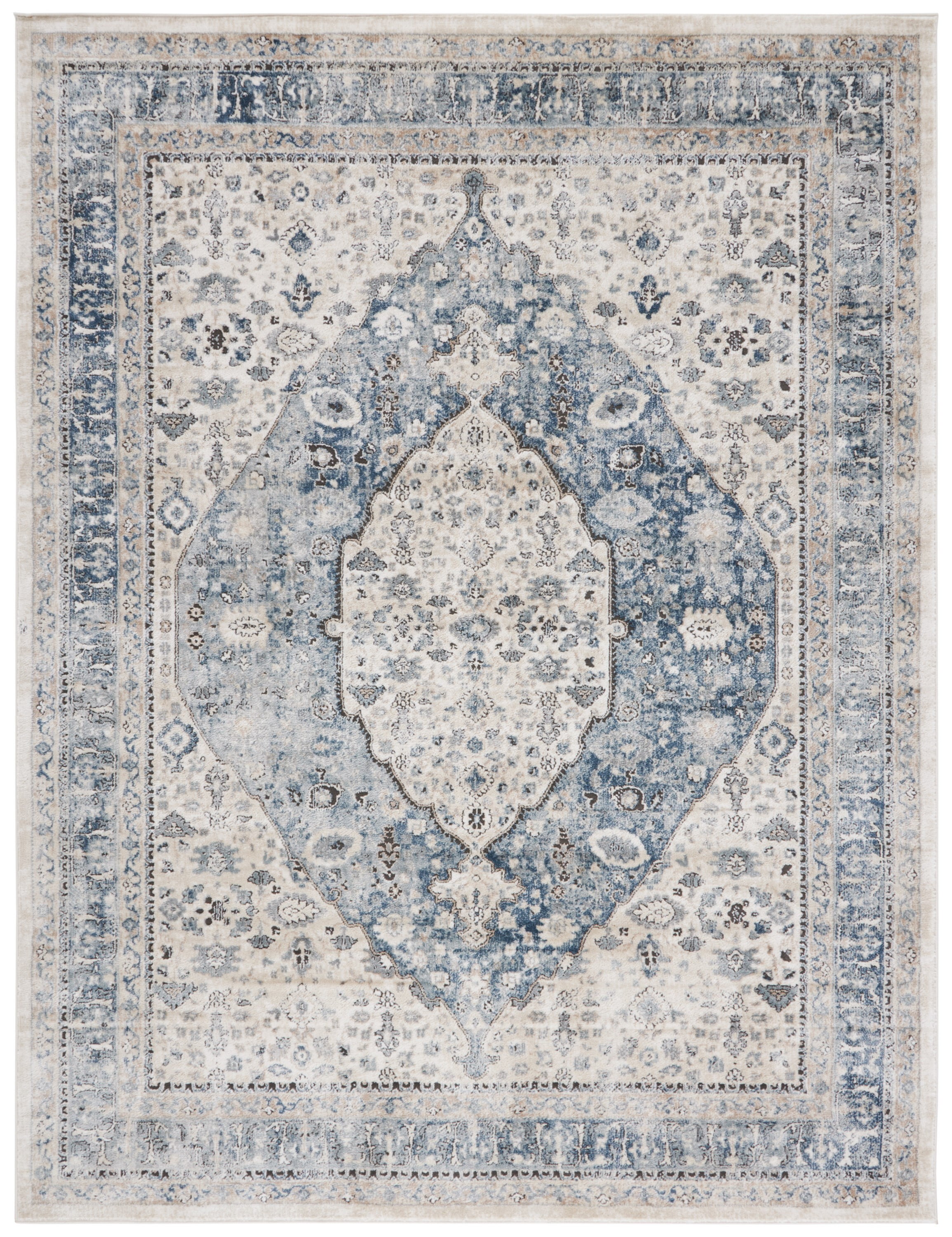 SAFAVIEH Oregon Elizabeth Floral Bordered Area Rug, Beige/Grey, 11' x ...