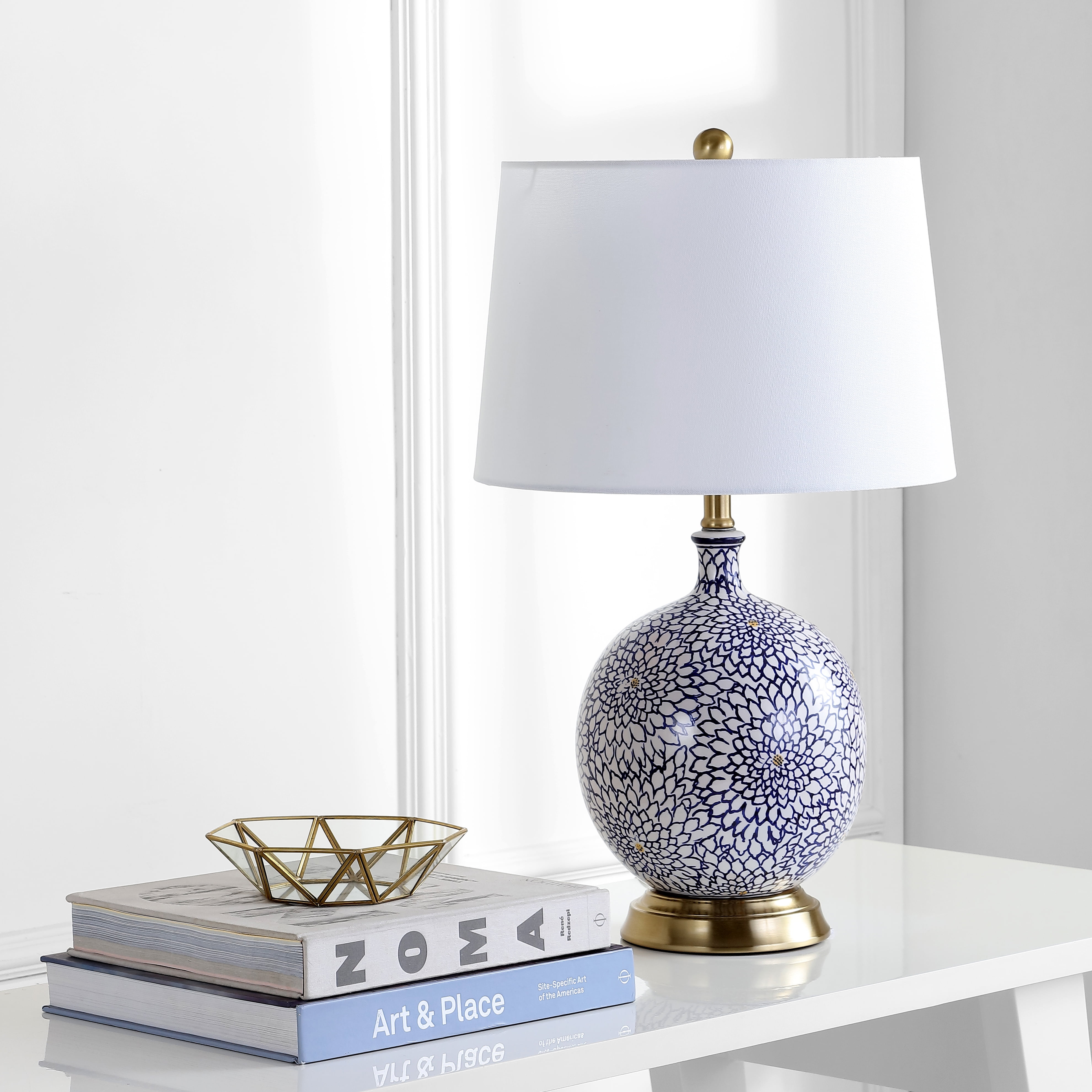 Safavieh Orianna 25.00 in Contemporary Gold Table Lamps White Floral ...