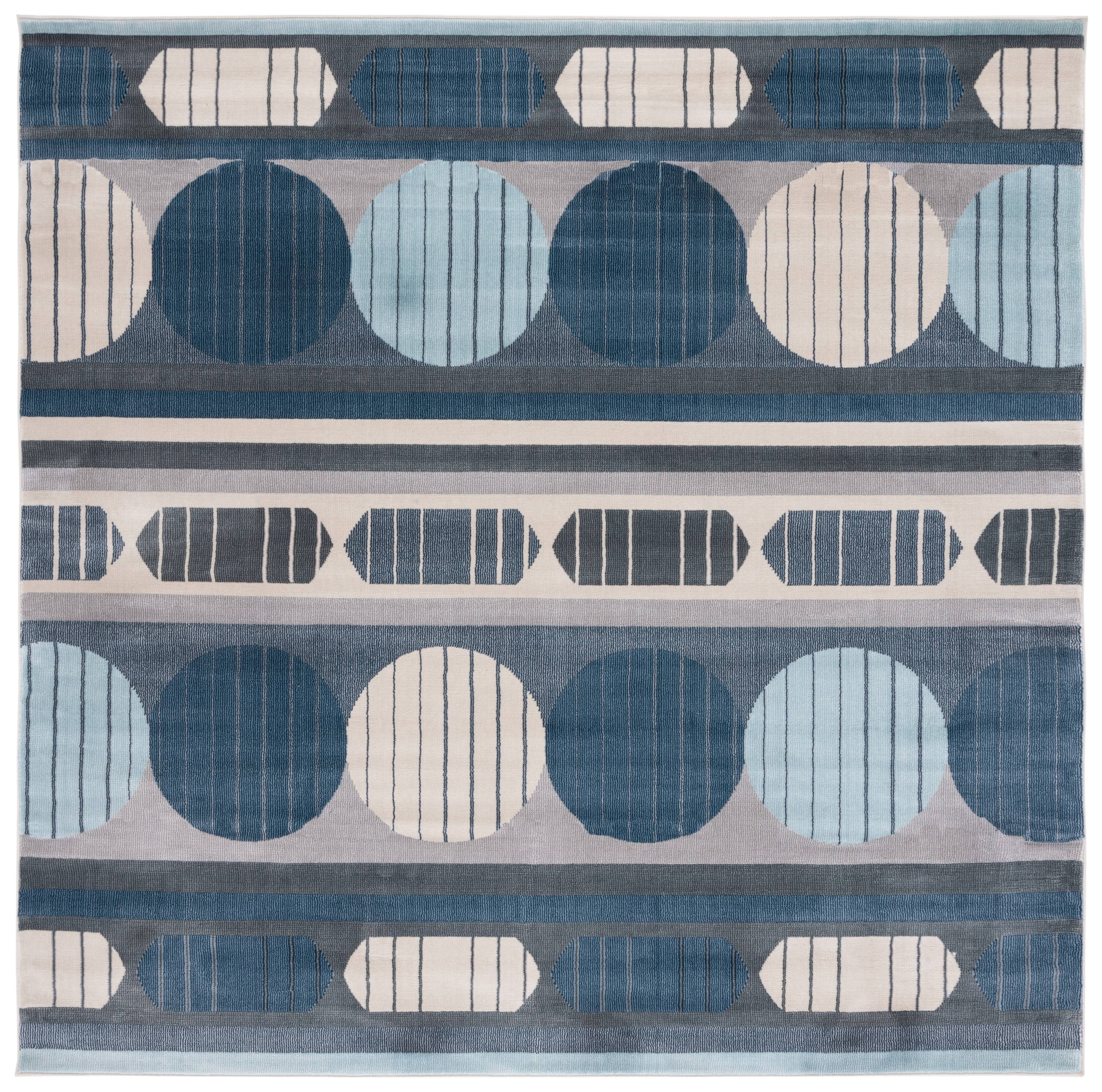 SAFAVIEH Orwell Dusko Abstract Area Rug, Grey/Blue, 6'7" x 6'7" Square ...
