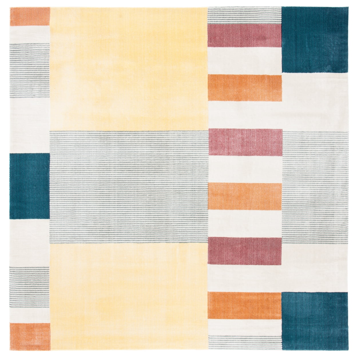 SAFAVIEH Orwell Eadaoin Abstract Area Rug, Beige/Yellow, 6'7" x 6'7 ...