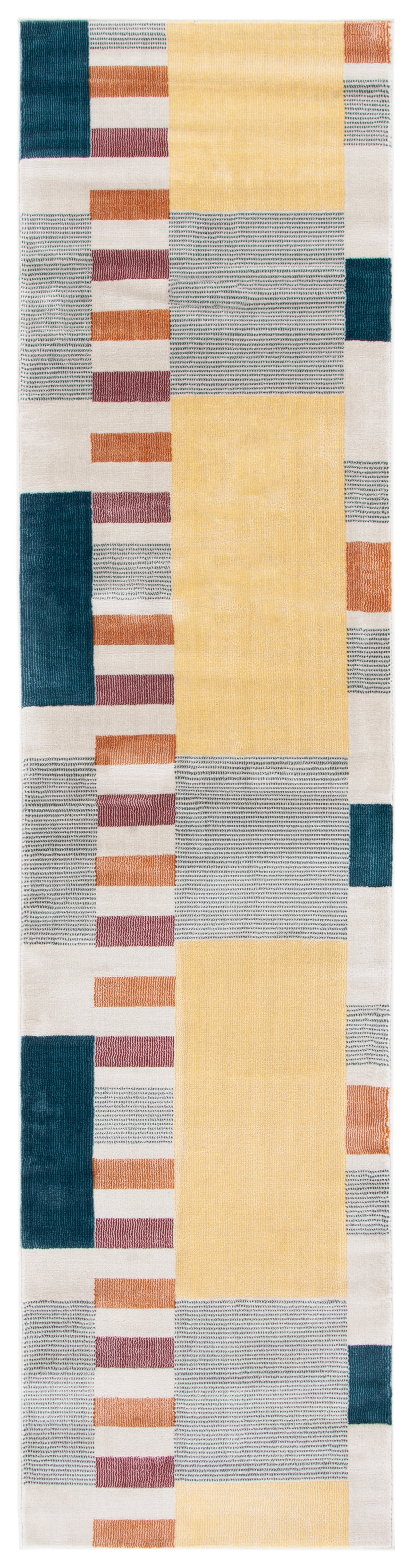 SAFAVIEH Orwell Eadaoin Abstract Runner Rug, Beige/Yellow, 2'2" x 9 ...