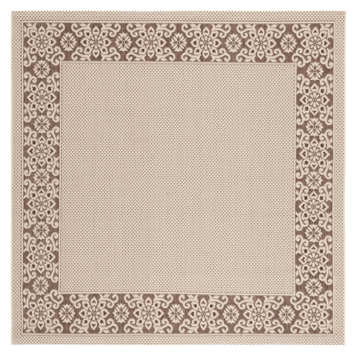 SAFAVIEH Outdoor CY6011-219 Courtyard Cream / Lt Chocolate Rug ...