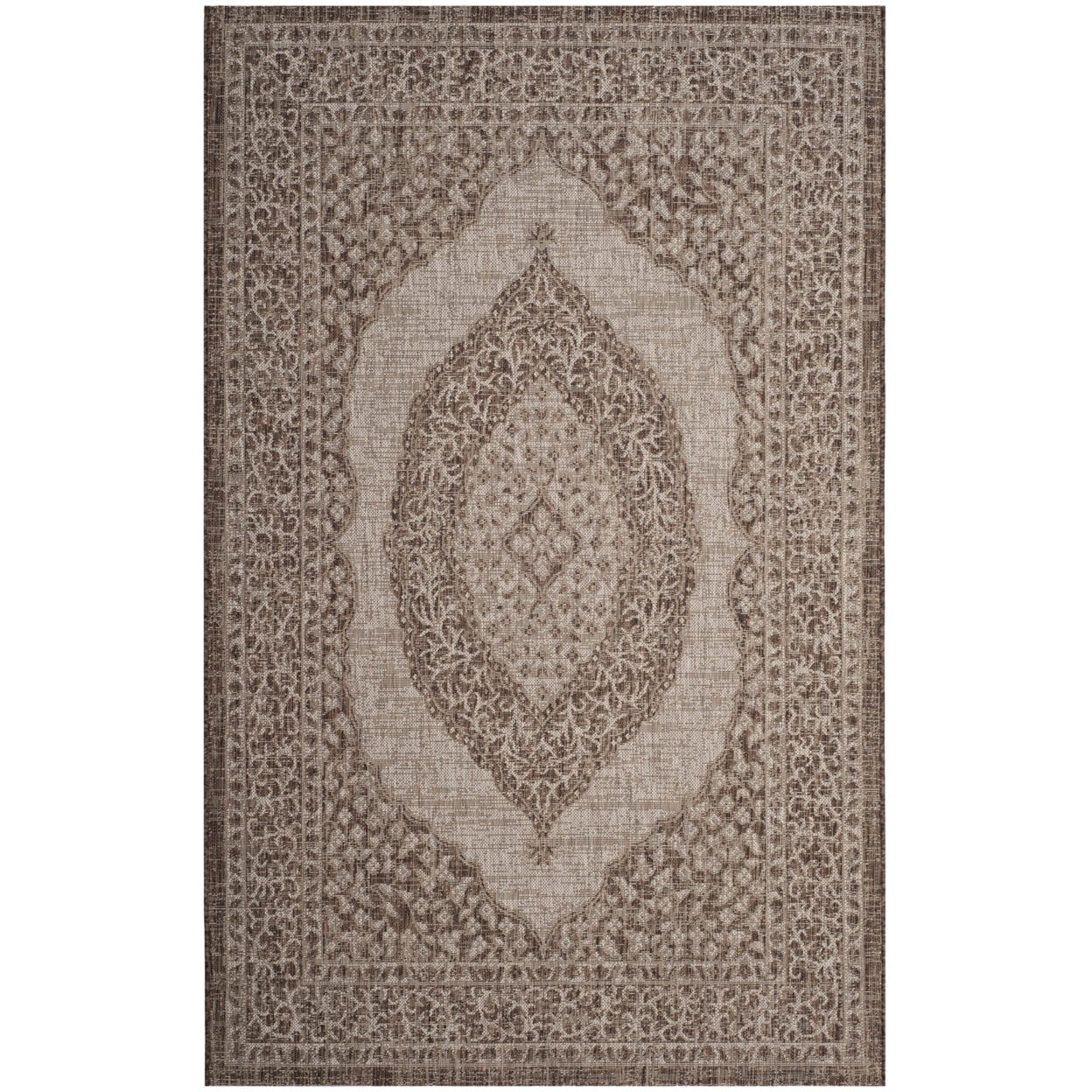 Safavieh COURTYARD, LIGHT BEIGE/LIGHT BROWN, 6'-7" Square, Area Rug ...