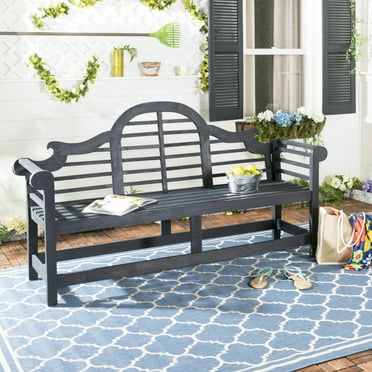 Outdoor Powder Coated Steel Park Bench, Garden Bench with Pop Up Middle ...