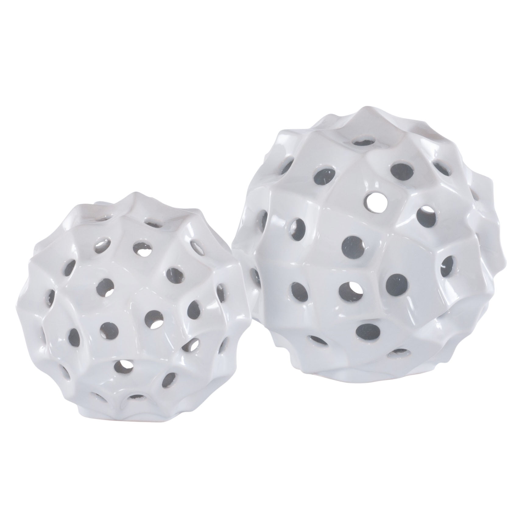 SAFAVIEH Ovis Solid Sphere Ceramic Table Décor, Set of 2, White ...