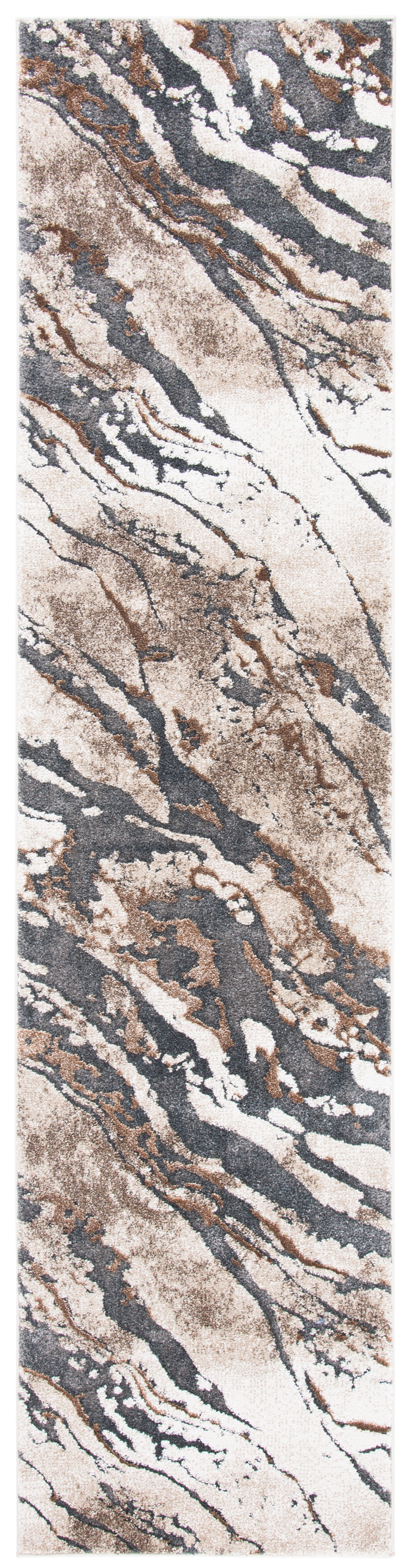 SAFAVIEH Pacific Nick Abstract Runner Rug, Dark Grey/Beige, 2'2" x 9 ...