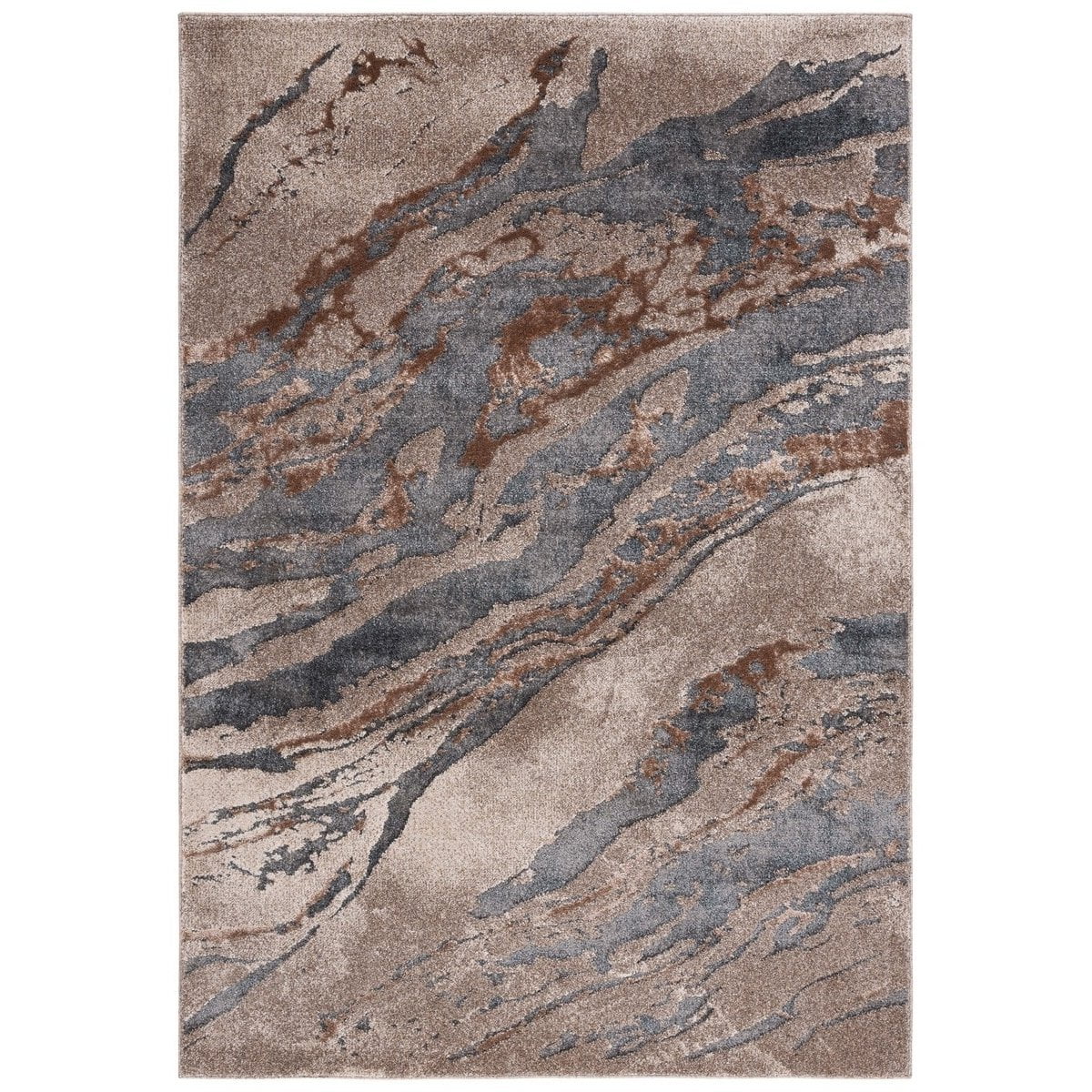 SAFAVIEH Pacific Nick Abstract Runner Rug, Grey/Brown, 2'2" x 9 ...