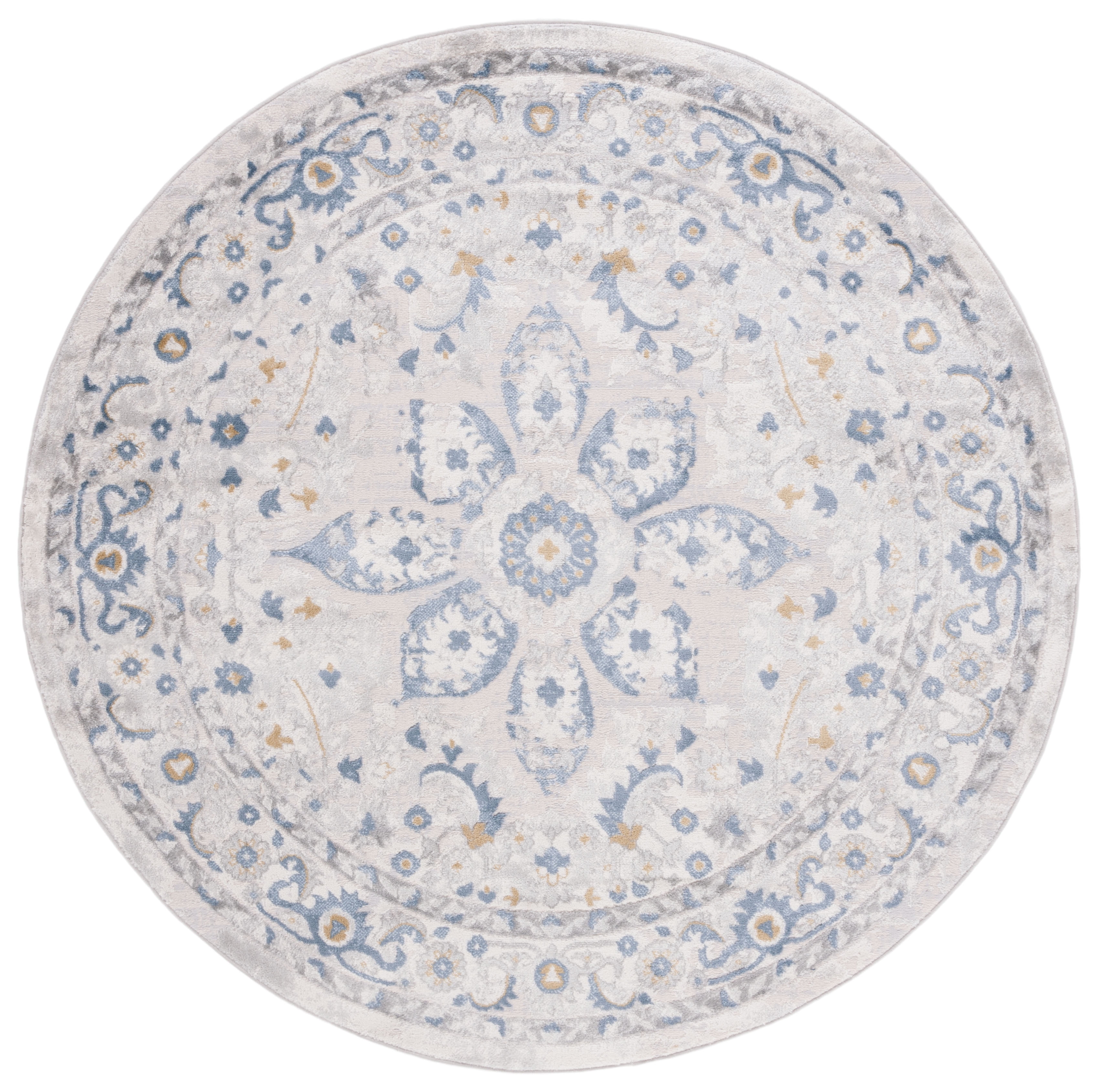 SAFAVIEH Palma Cooper Oriental Area Rug, Beige/Light Blue, 6'7" x 6'7 ...