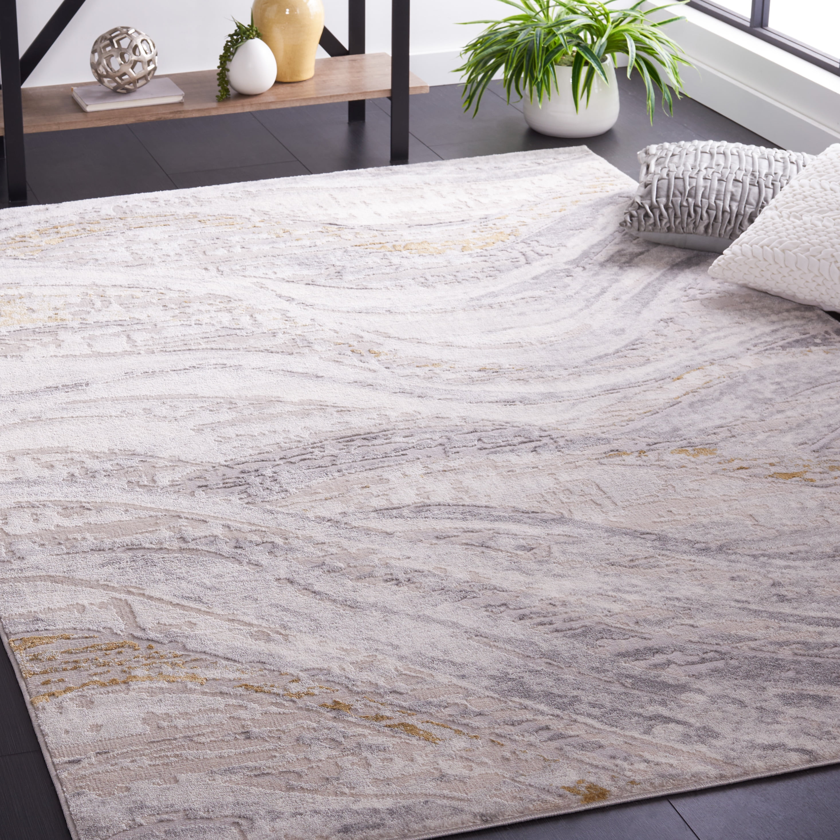 SAFAVIEH Palma Lucina Abstract Area Rug, Beige/Light Gray, 8' x 10 ...