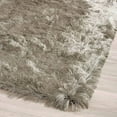 SAFAVIEH Paris Darwin Plush Polyester Shag Area Rug, Titanium, 5' x 5 ...