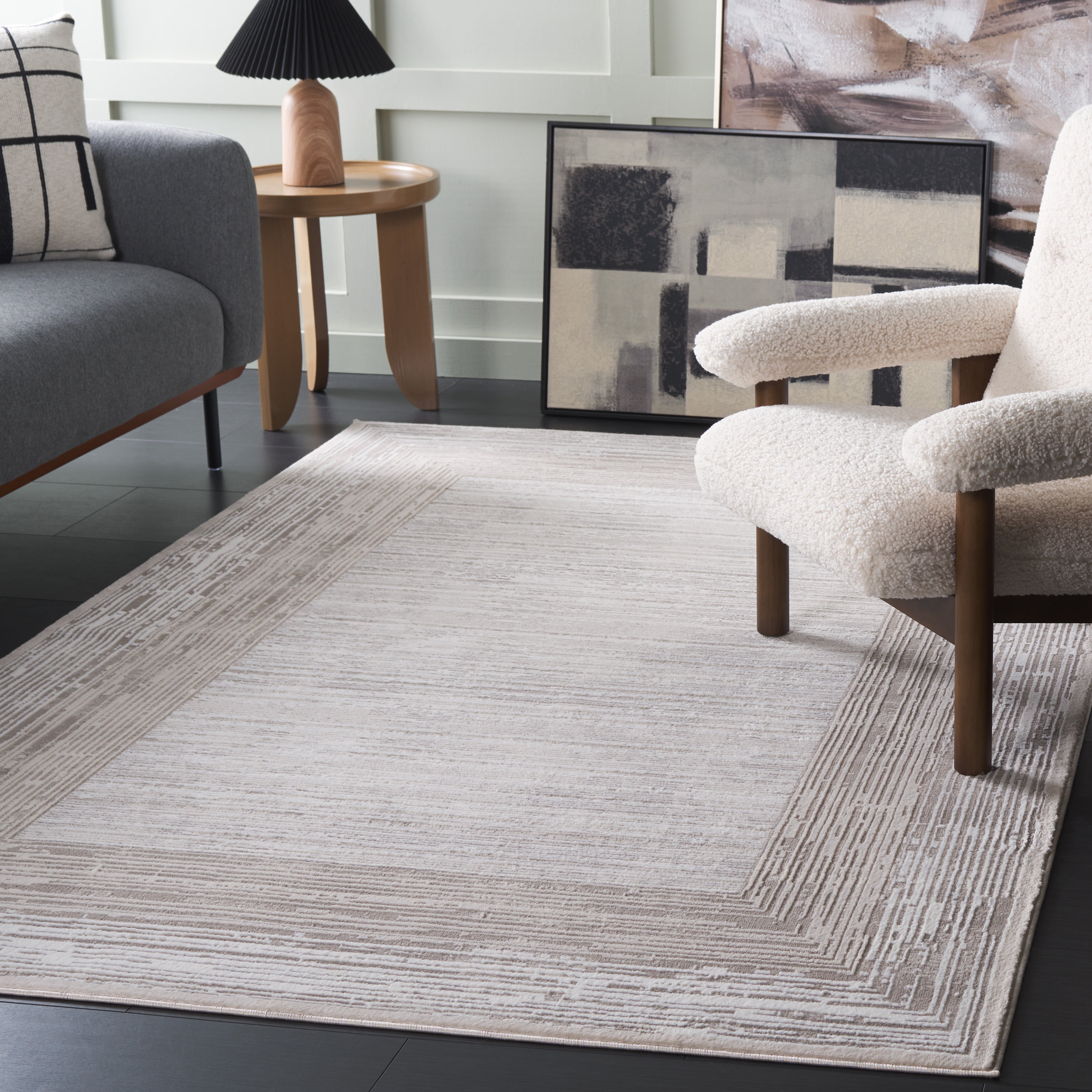 SAFAVIEH Parker Essence Abstract Area Rug, Taupe/Gray Ivory, 8' x 10 ...