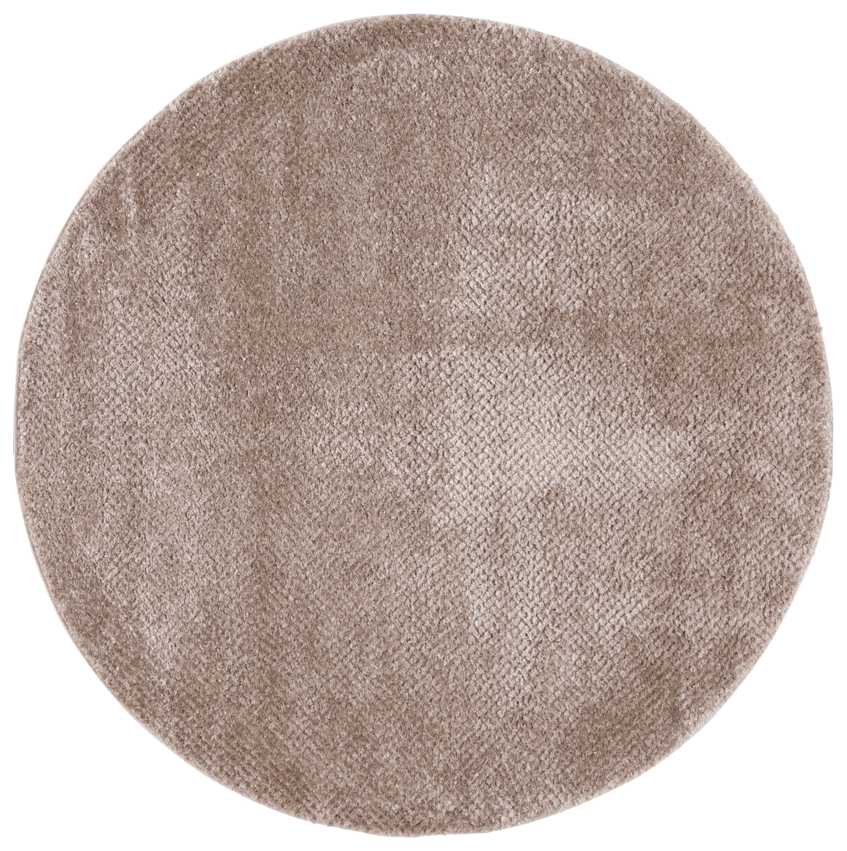 SAFAVIEH Penelope Kady Solid Shag Area Rug, Taupe, 6'7" x 6'7" Round ...