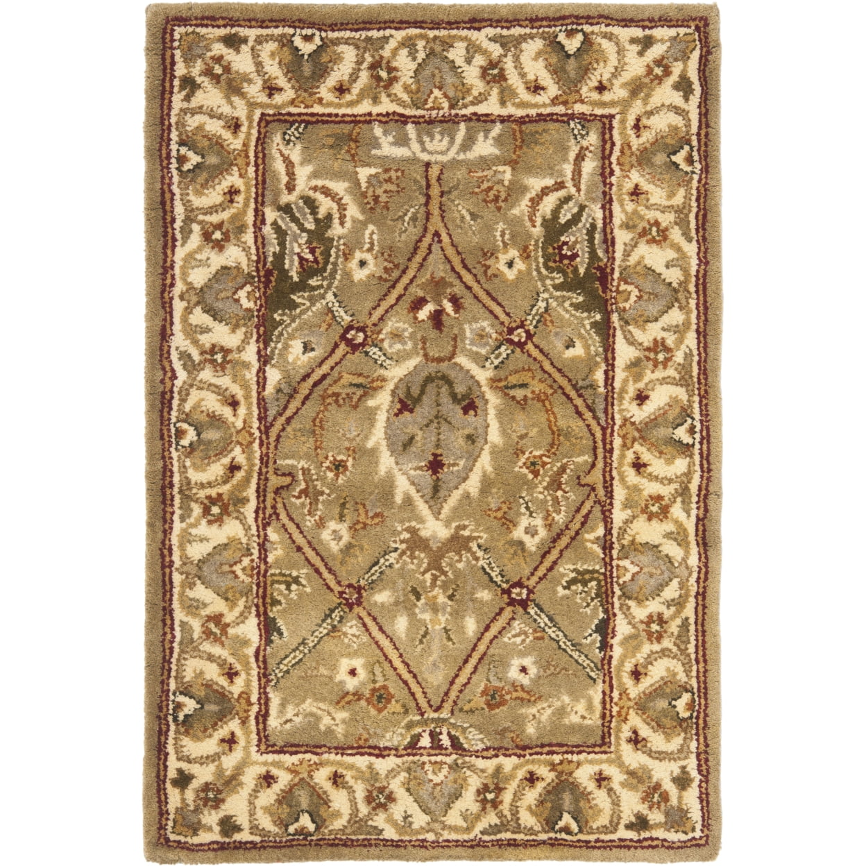 SAFAVIEH Persian Legend Adrian Floral Bordered Wool Area Rug, Light ...