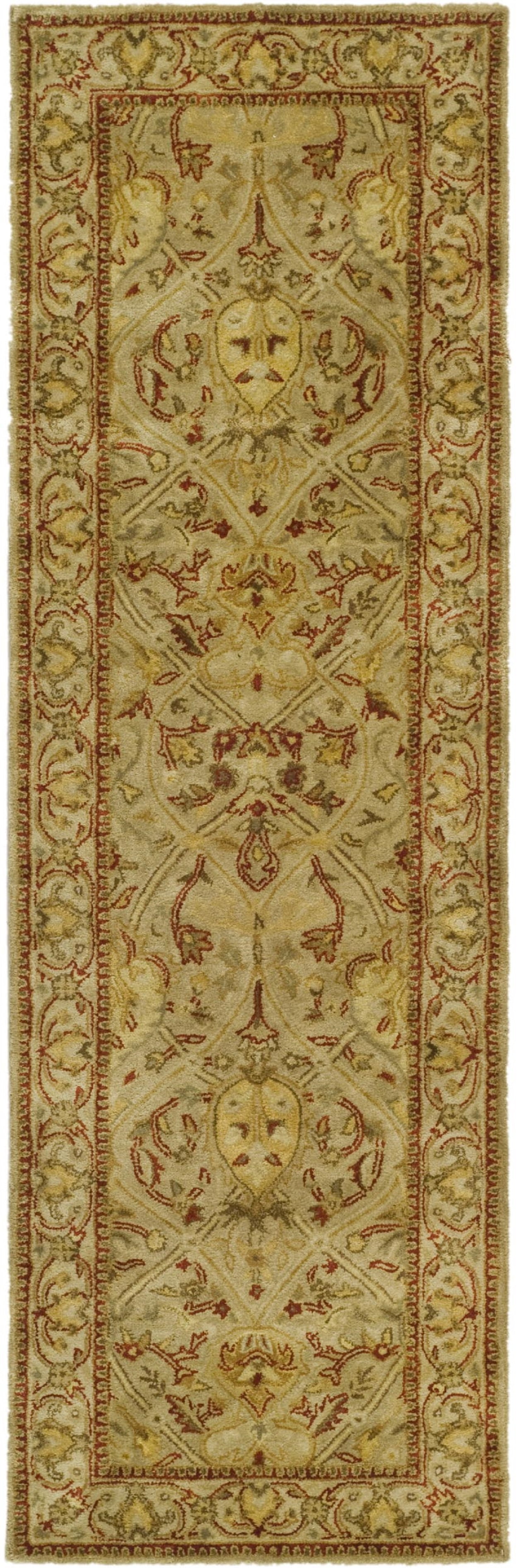SAFAVIEH Persian Legend Adrian Floral Bordered Wool Runner Rug, Moss ...