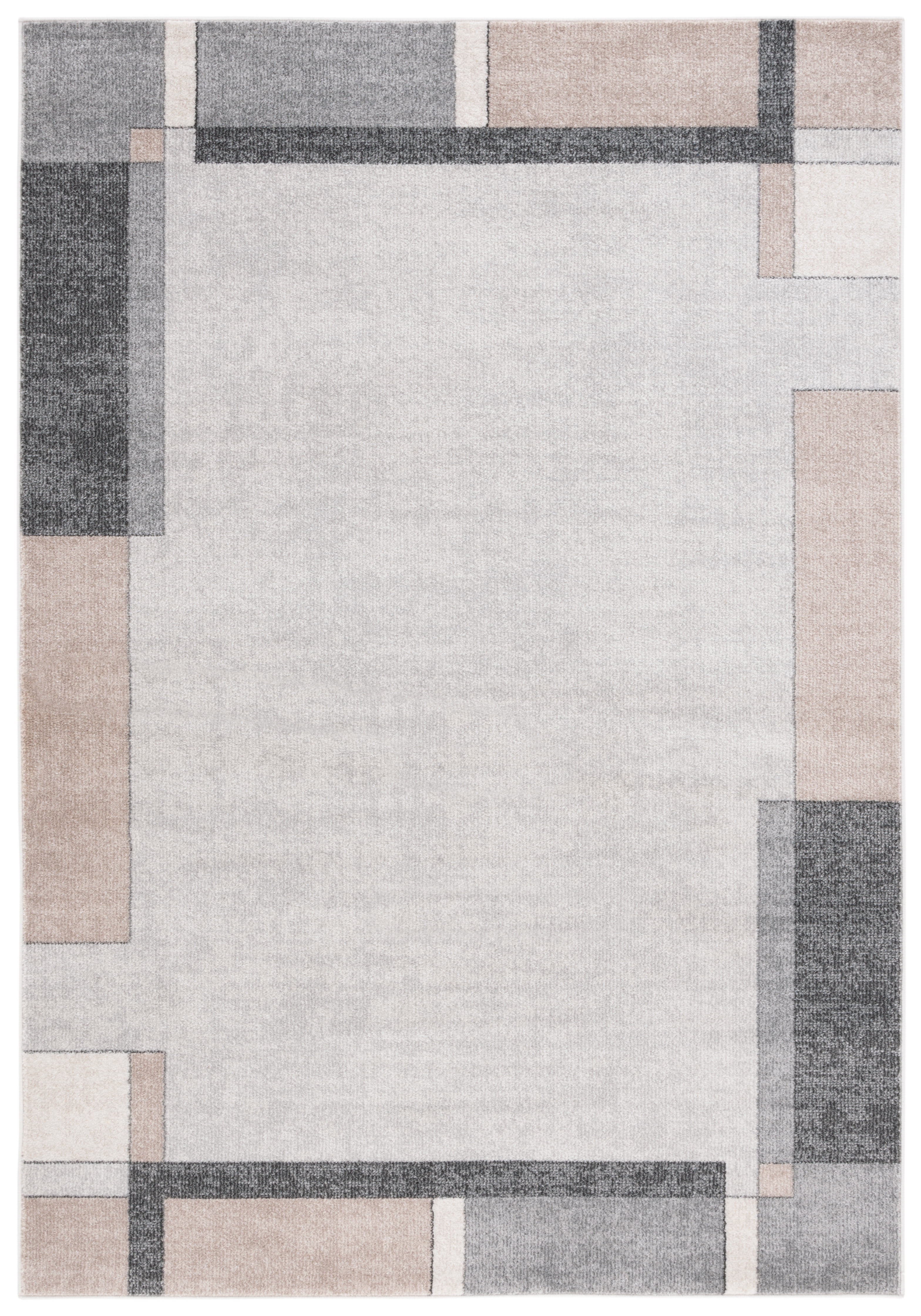 SAFAVIEH Phoenix Patton Geometric Area Rug, Light Grey/Beige Charcoal ...