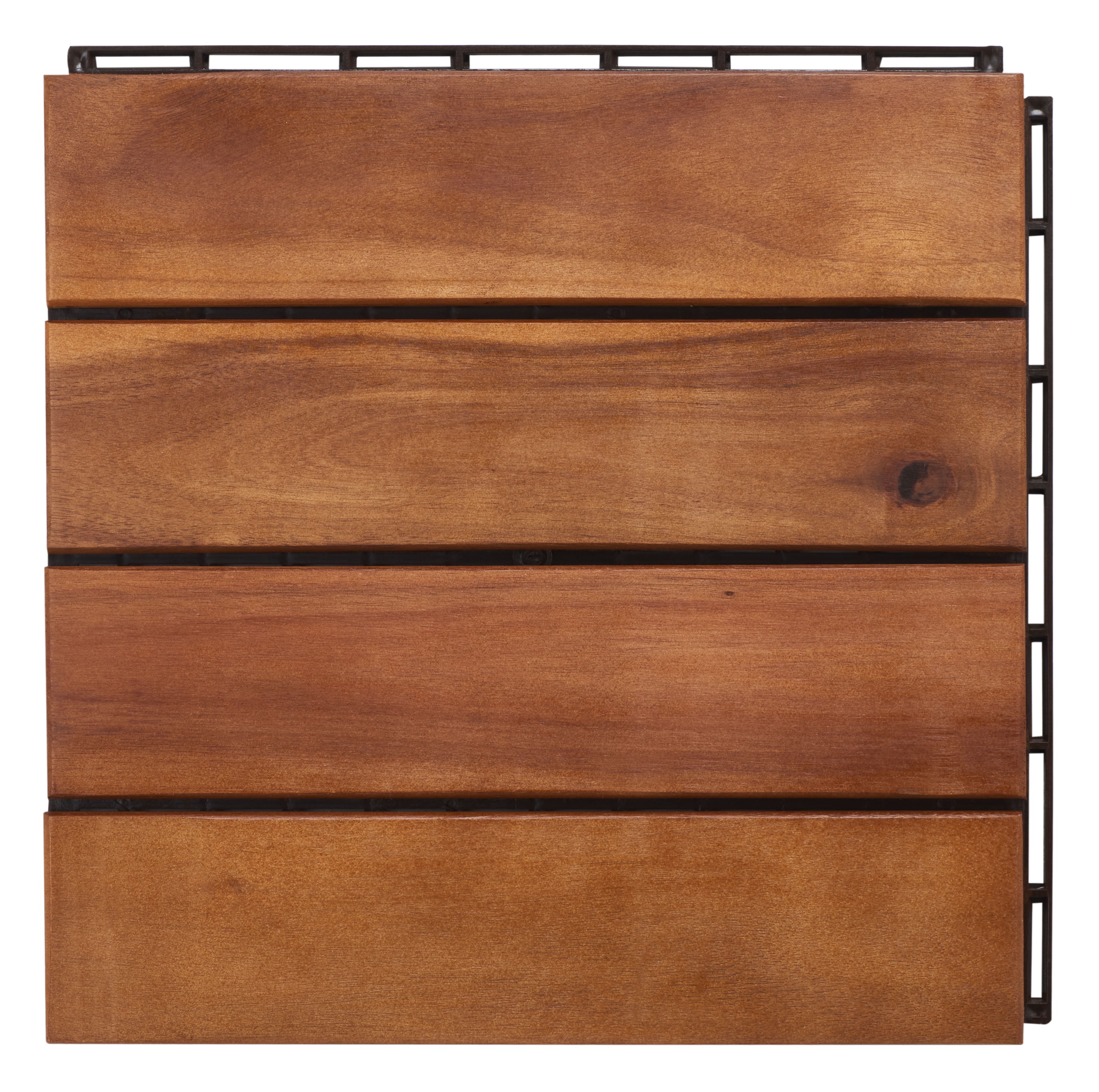 SAFAVIEH Phuket Outdoor Patio 4 Slat Wooden Floor Tile, Natural, Set of ...